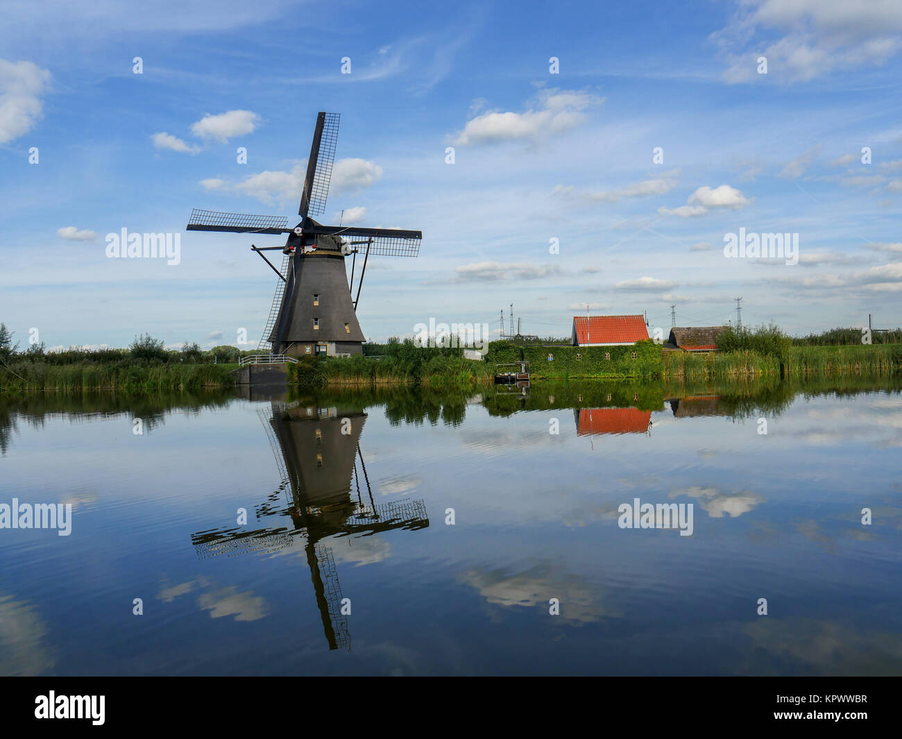 Old Dutch Windmill, In the Netherlands the stationary position of the ...