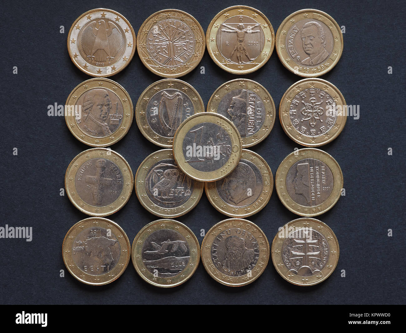 Euro Coins Different Countries High Resolution Stock Photography and ...