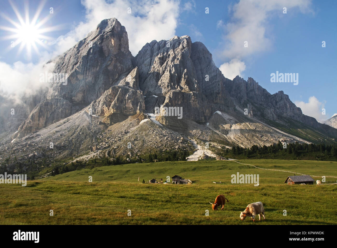 At the foot of the mountain Stock Photo - Alamy