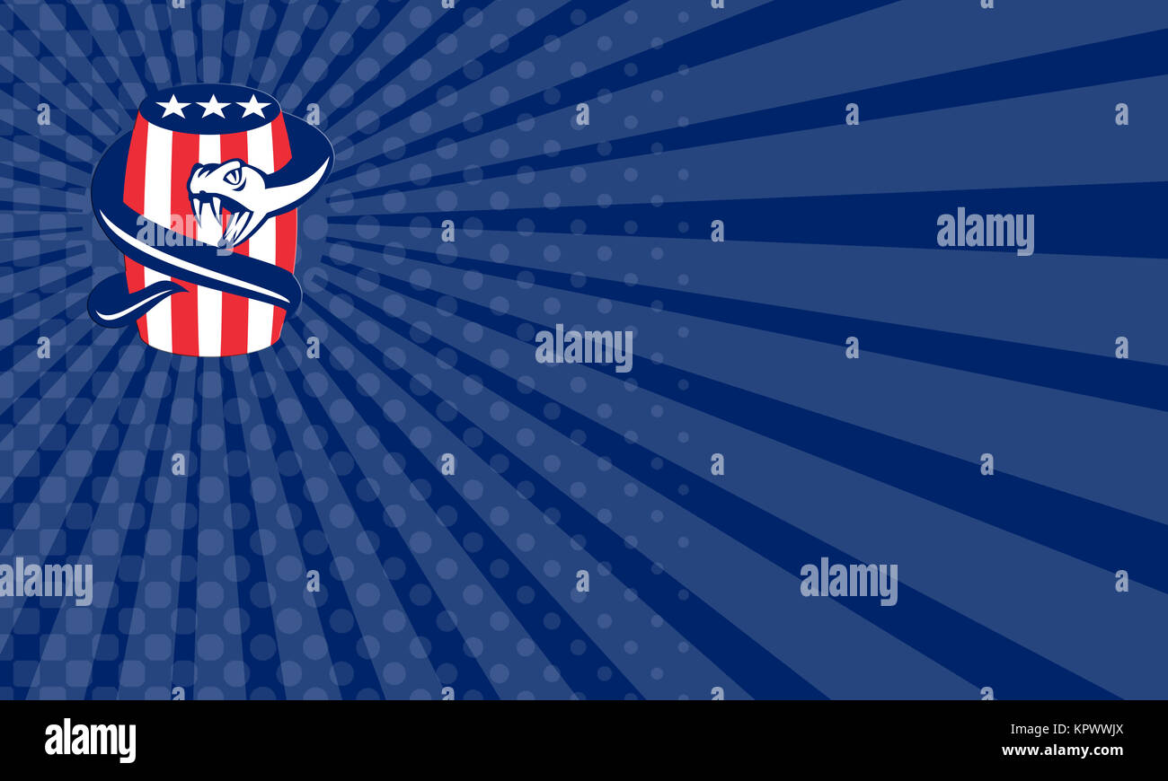 Business card Viper Coiling Up Keg USA Flag Retro Stock Photo - Alamy