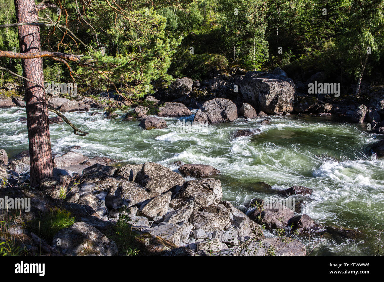 Chulcha River near Uchar waterfall Stock Photo - Alamy