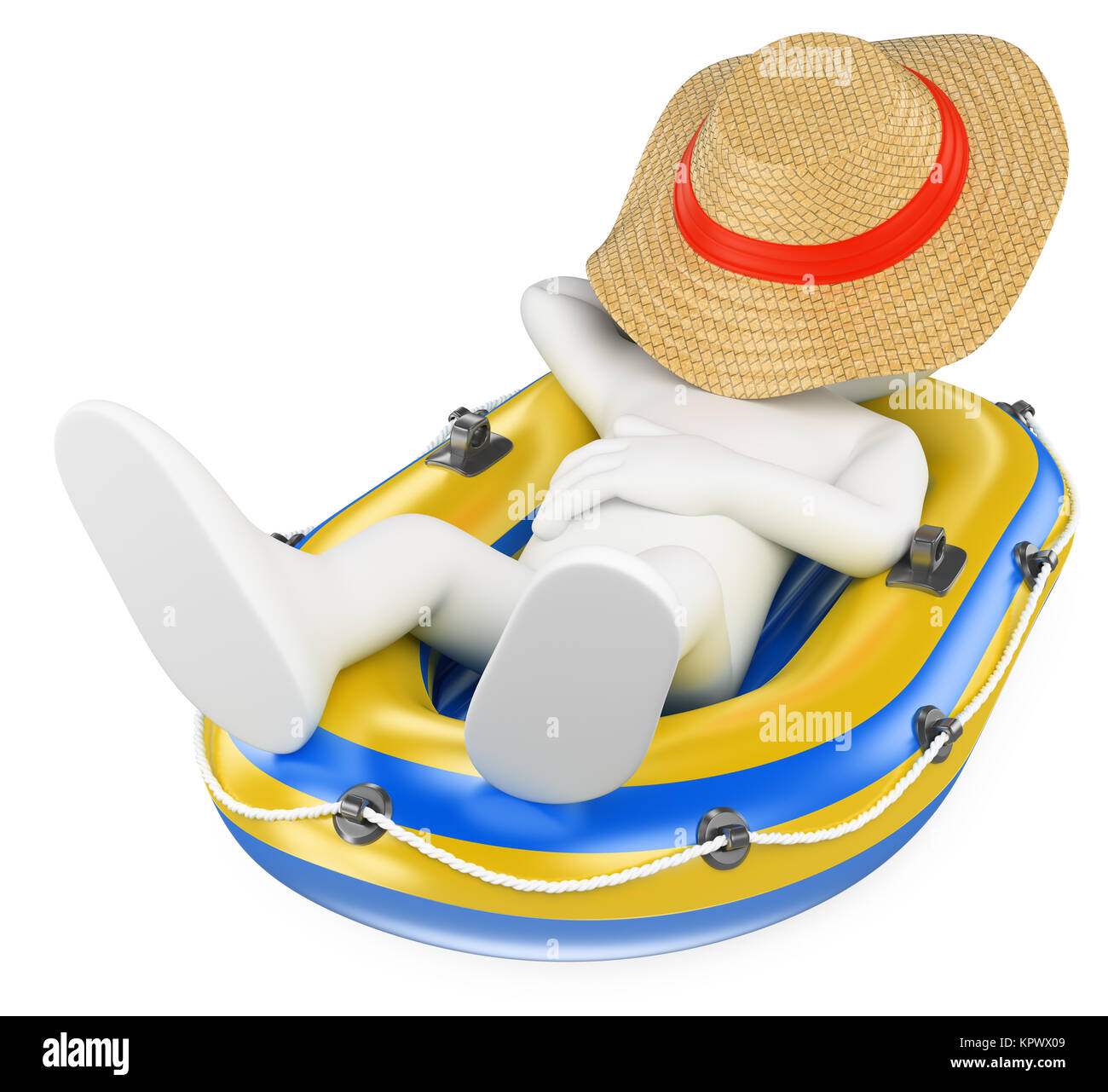 Man sleeping in inflatable boat hi-res stock photography and images - Alamy