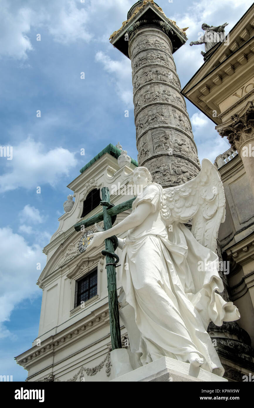 angel and column Stock Photo - Alamy