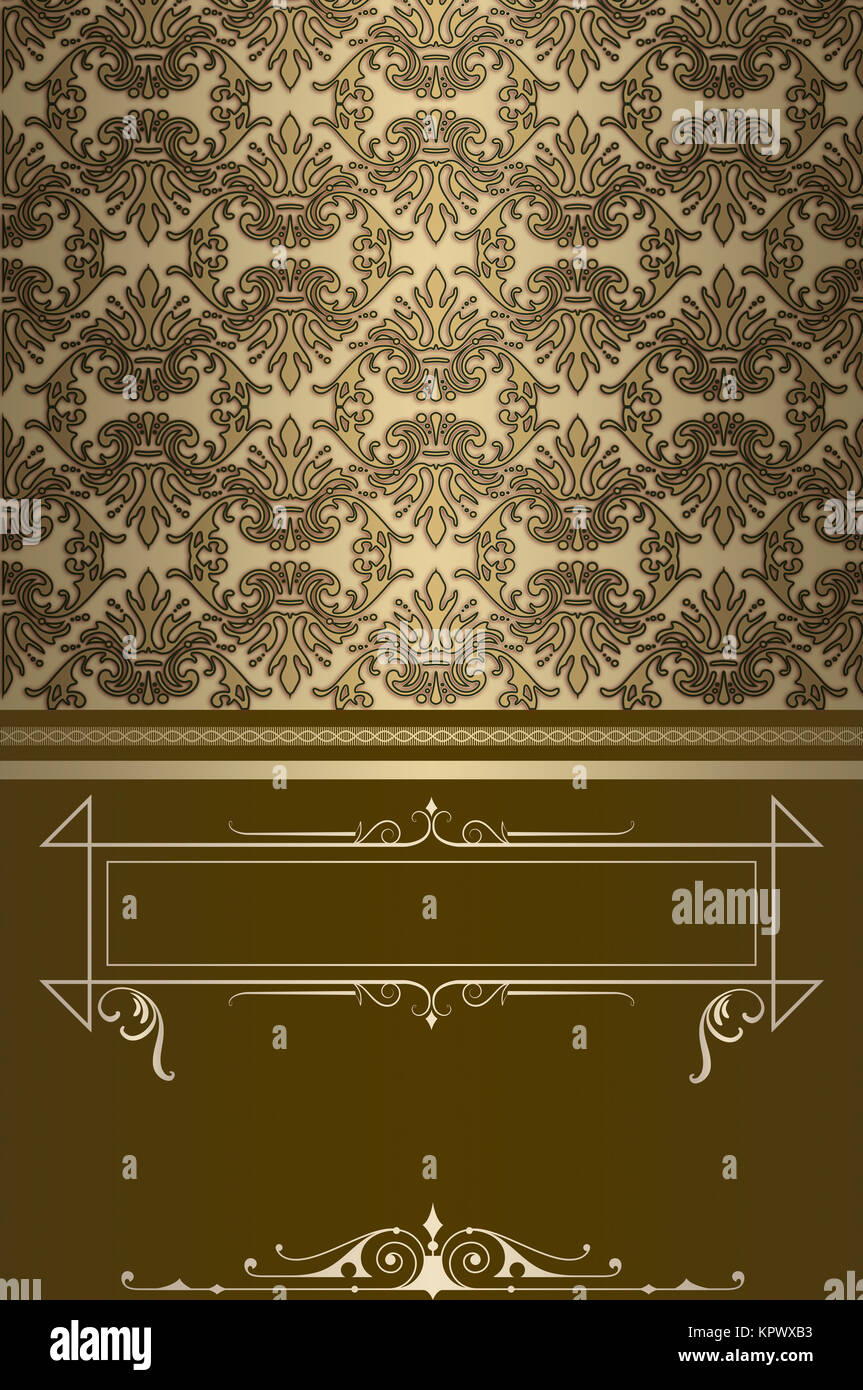 Vintage background with decorative frame and old-fashioned patterns ...