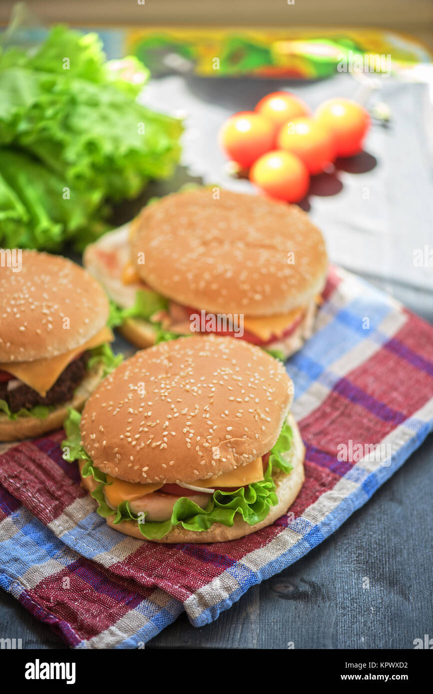 home made burgers Stock Photo - Alamy