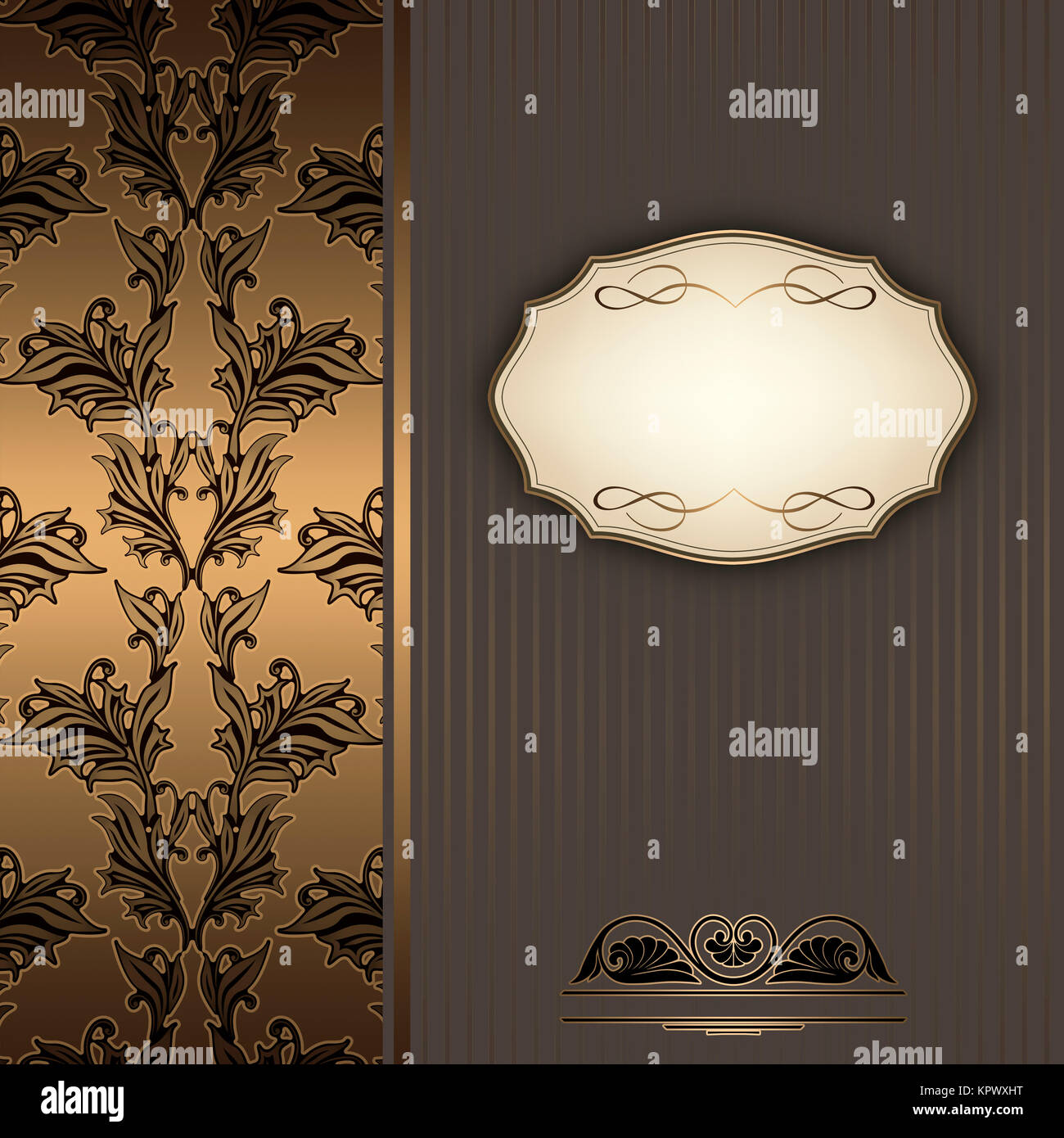 Vintage background with old-fashioned patterns and decorative frame ...