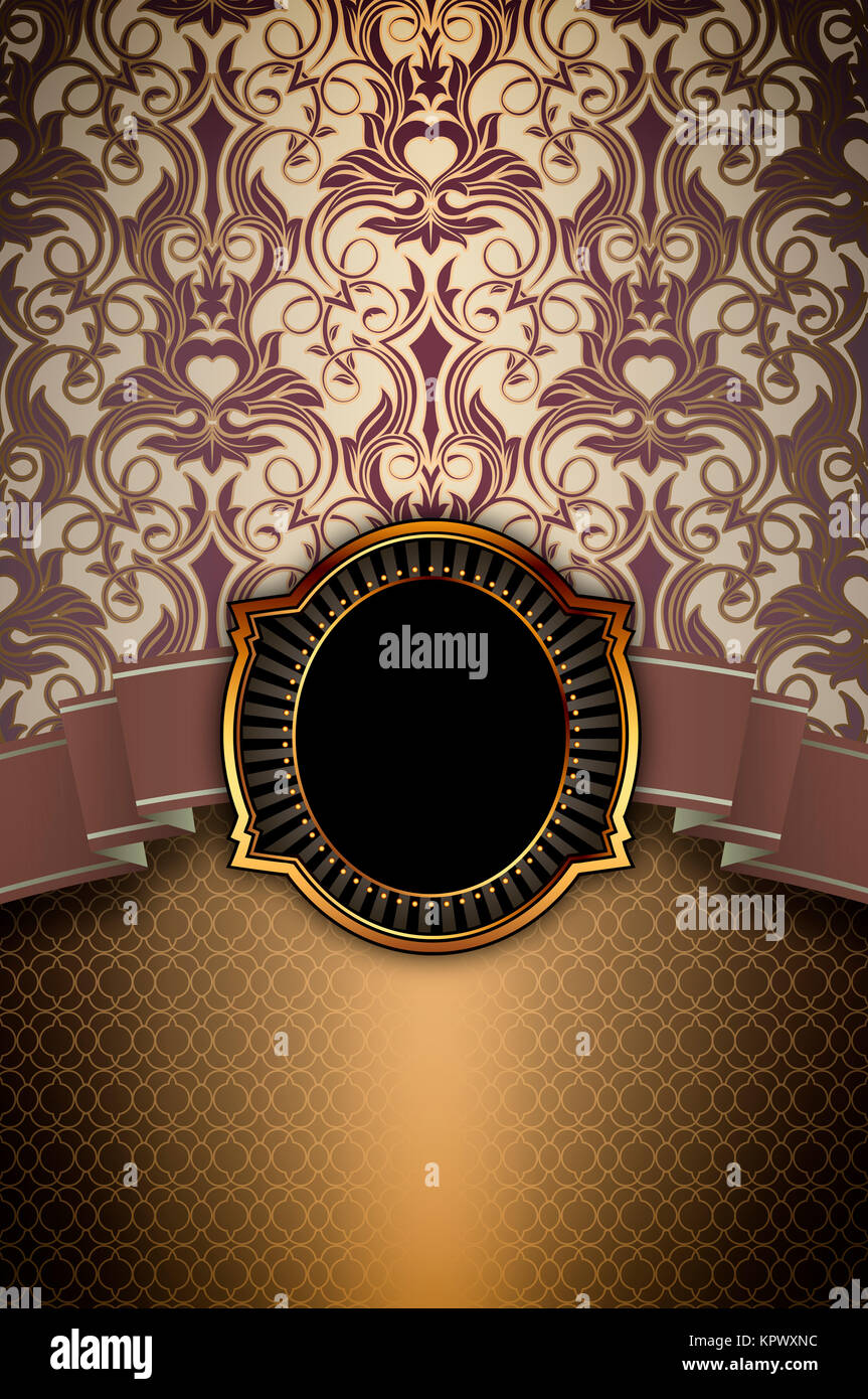 Decorative background with patterns and frame Stock Photo - Alamy