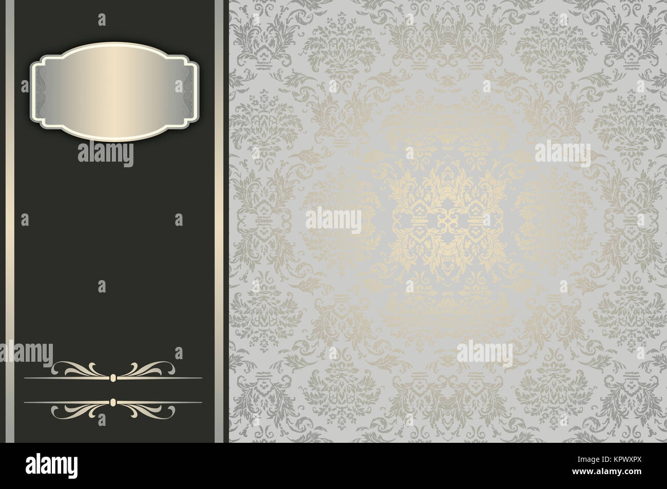 Decorative vintage background with old-fashioned patterns and frame ...