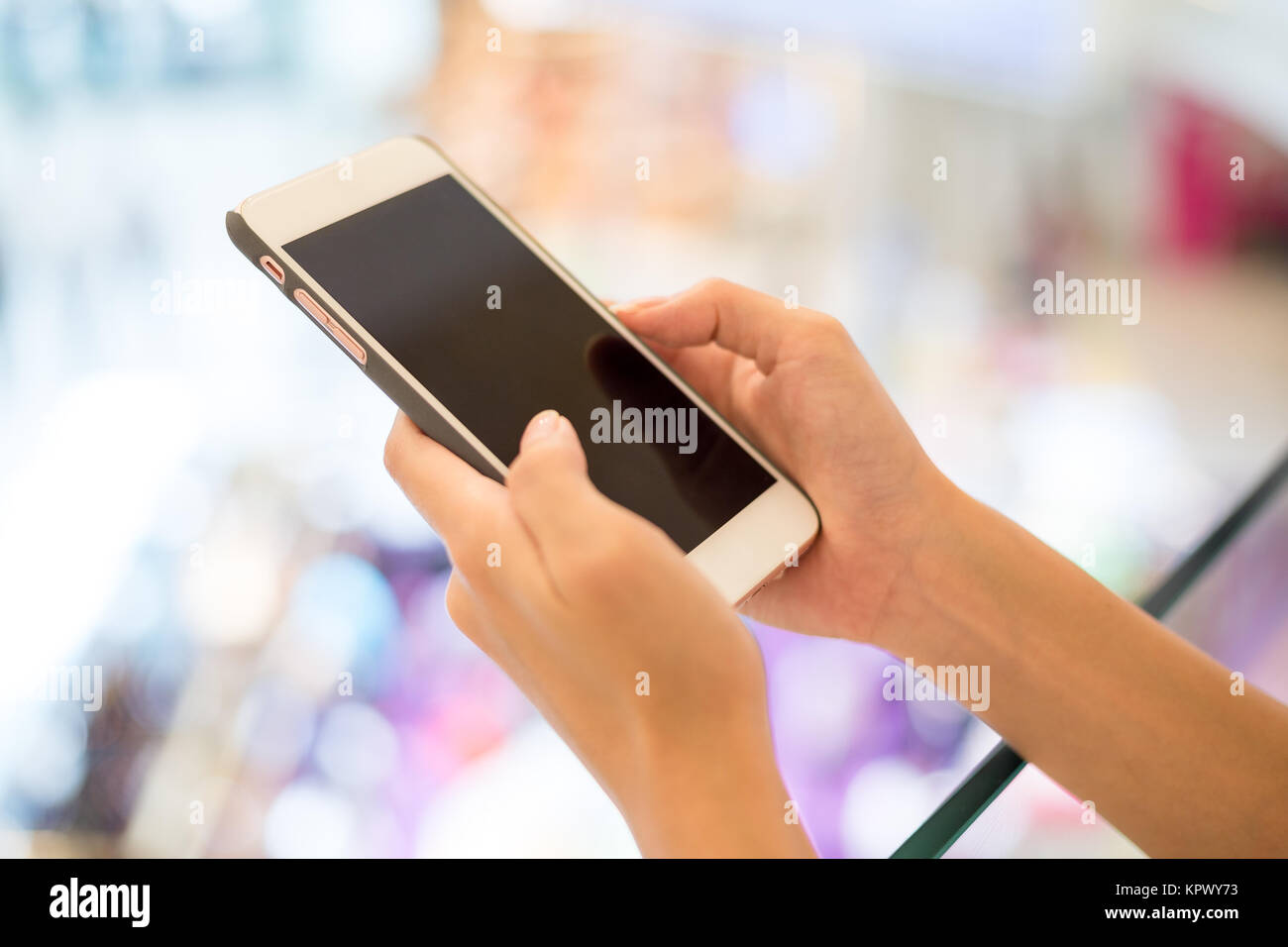 Woman use of mobile phone Stock Photo - Alamy