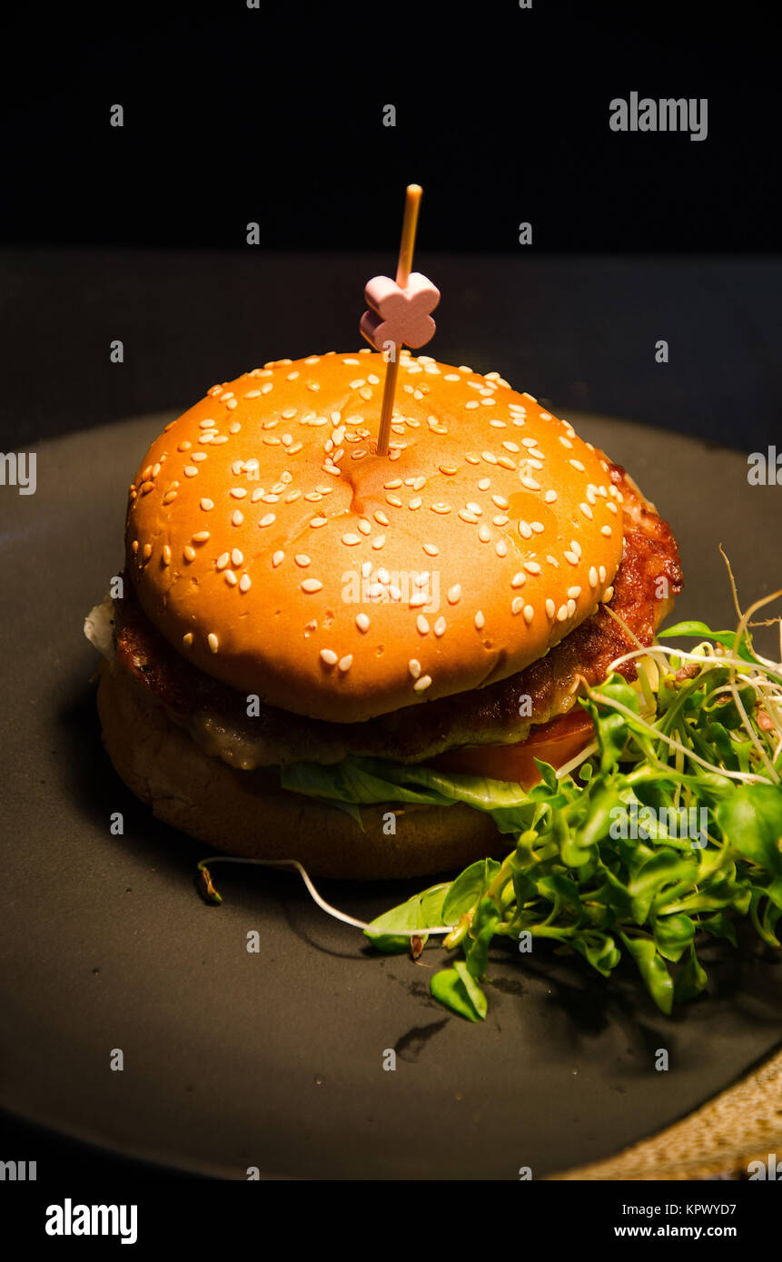 Hamburger, Junk food yummy Stock Photo - Alamy