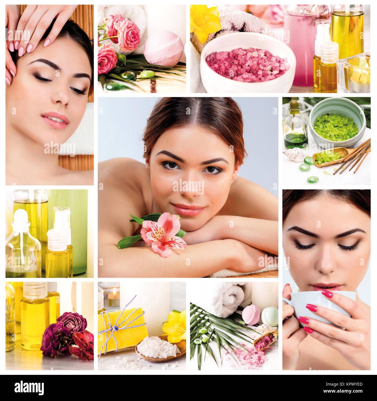 Spa theme photo collage composed of different images hi-res stock ...