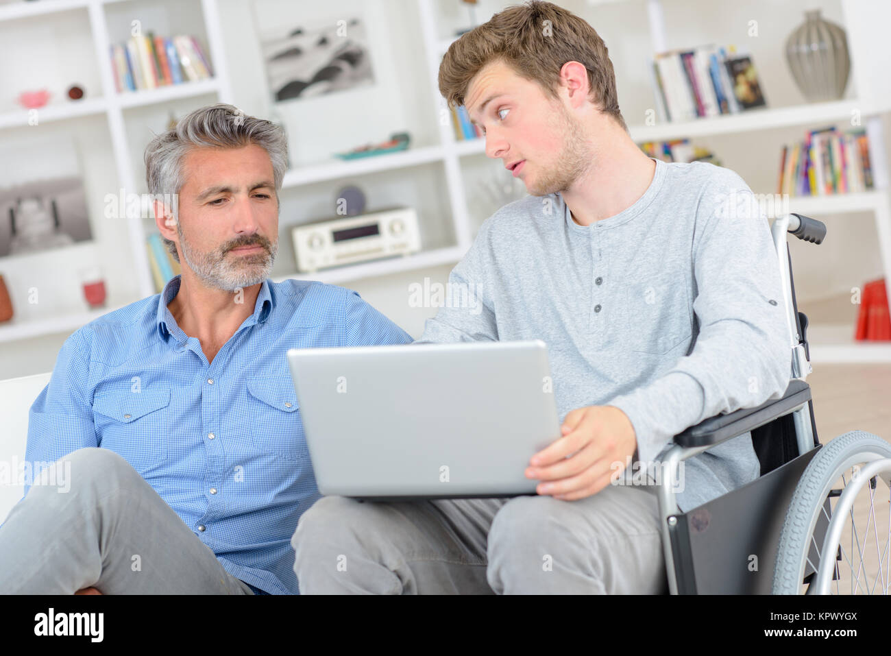 father and disabled son Stock Photo - Alamy