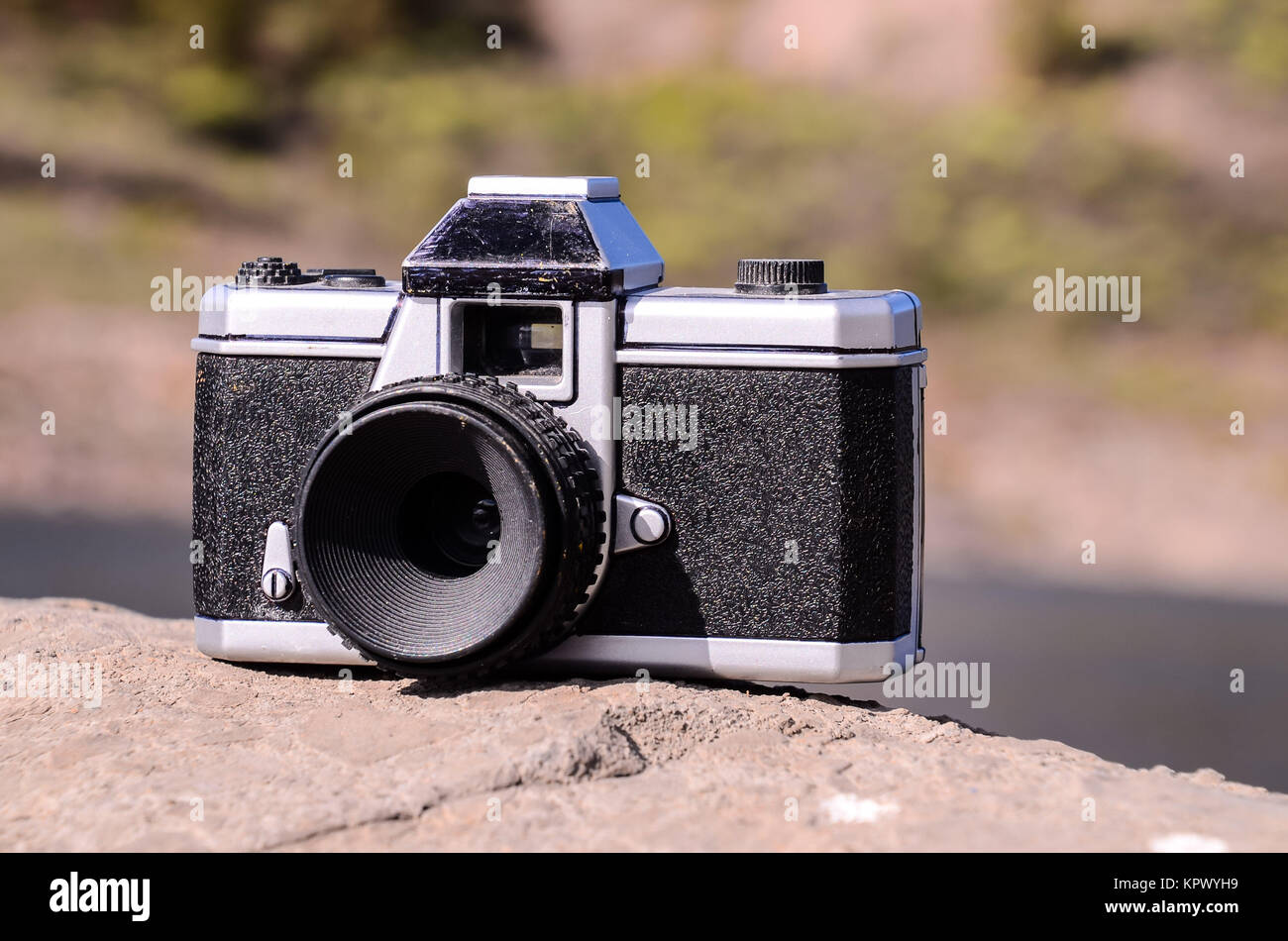 Photography Concept Classic Vintage 35mm Gray Plastic Camera Stock ...