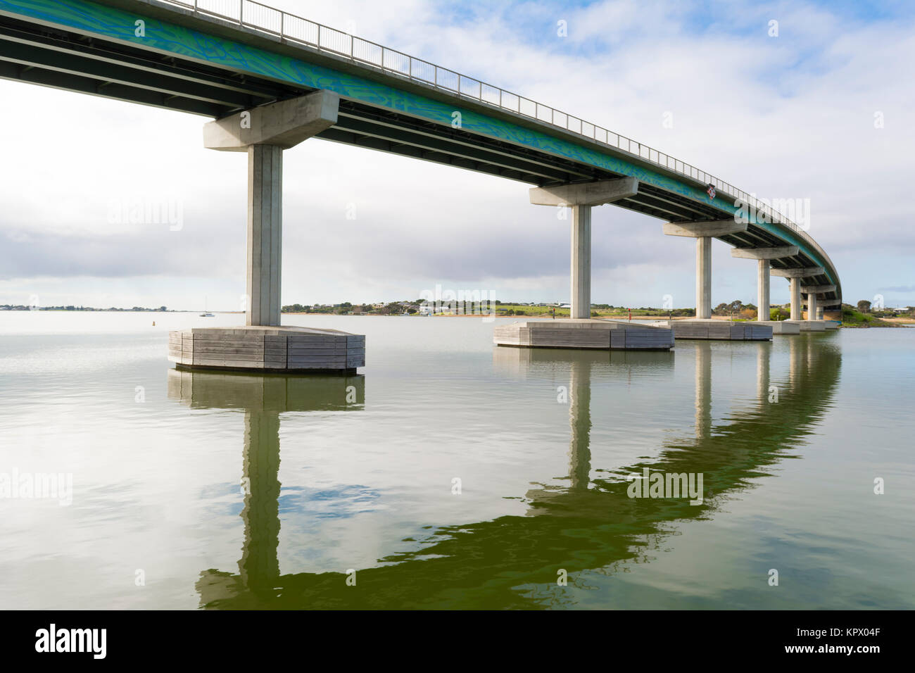 Bridge between Goolwa and Hindmarsh Island, South Australia with ...