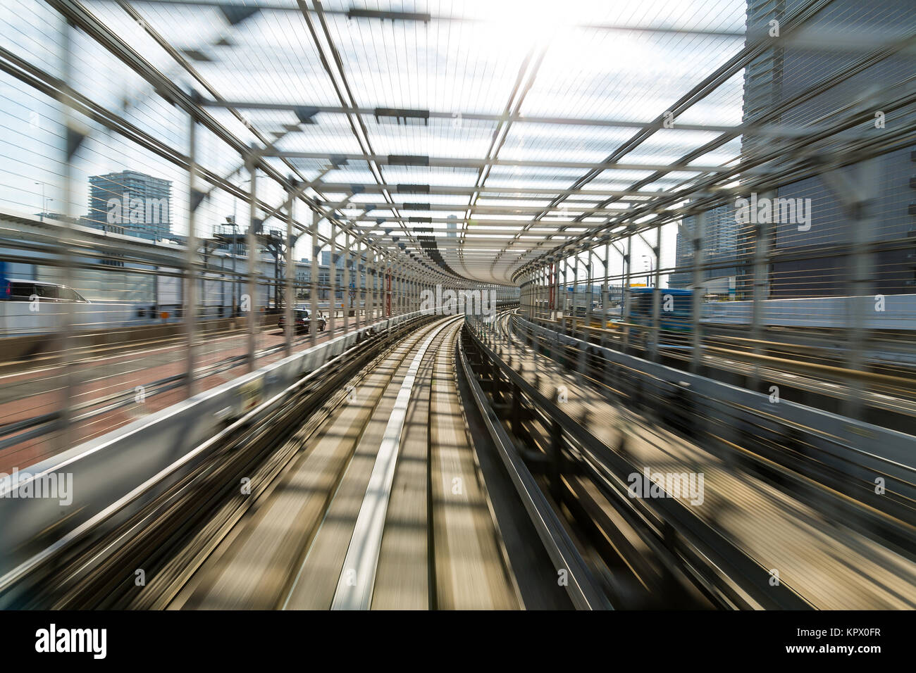 Metro subway tracks Stock Photo - Alamy