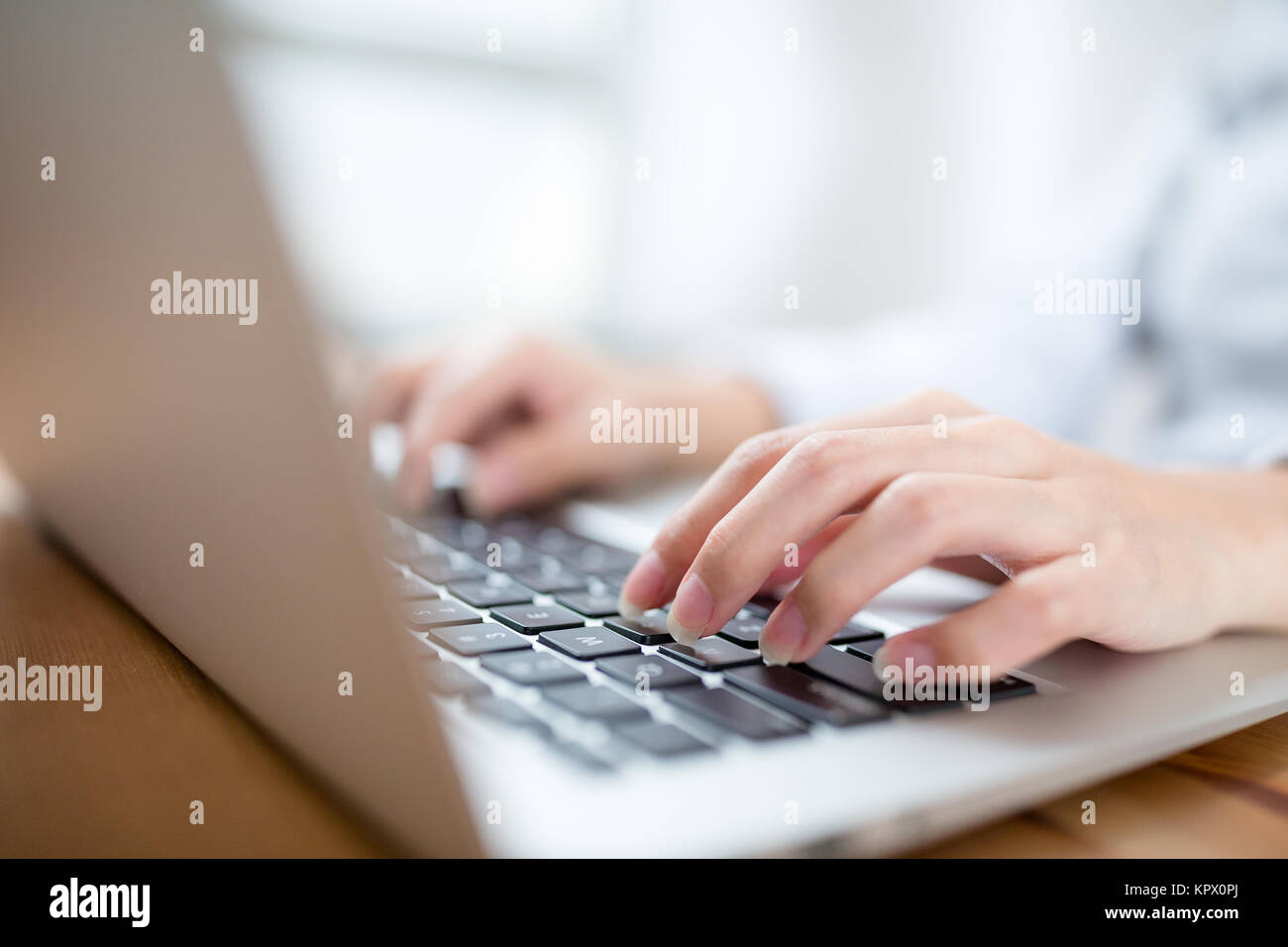 Closeup girls hands on laptop hi-res stock photography and images - Alamy
