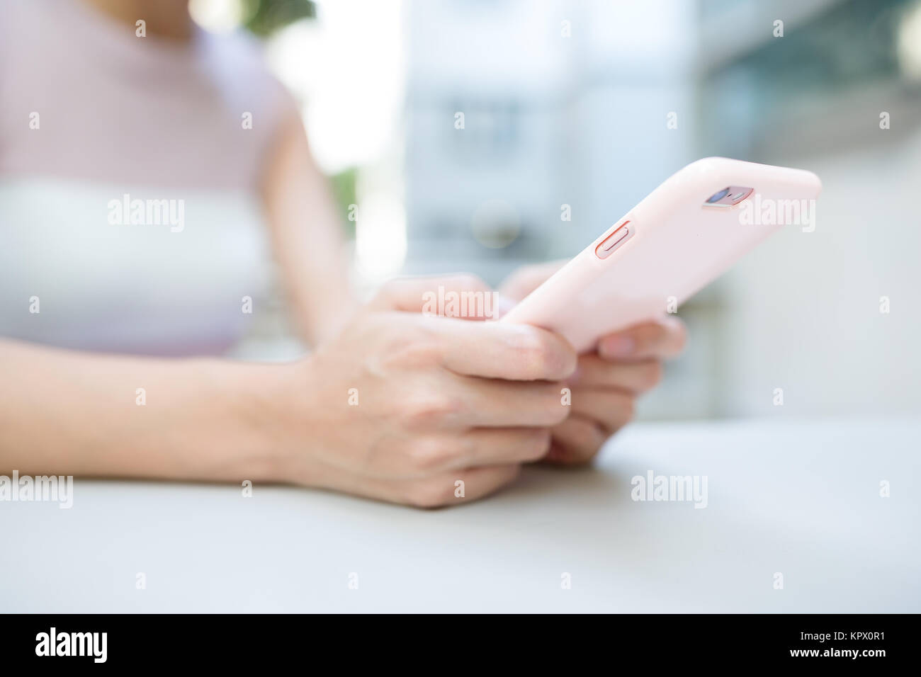 Woman use of cellphone Stock Photo - Alamy