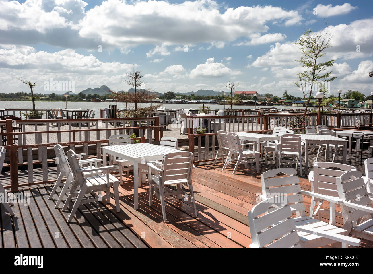 floating house in river Kwai Kanchanaburi of Thailand Stock Photo - Alamy