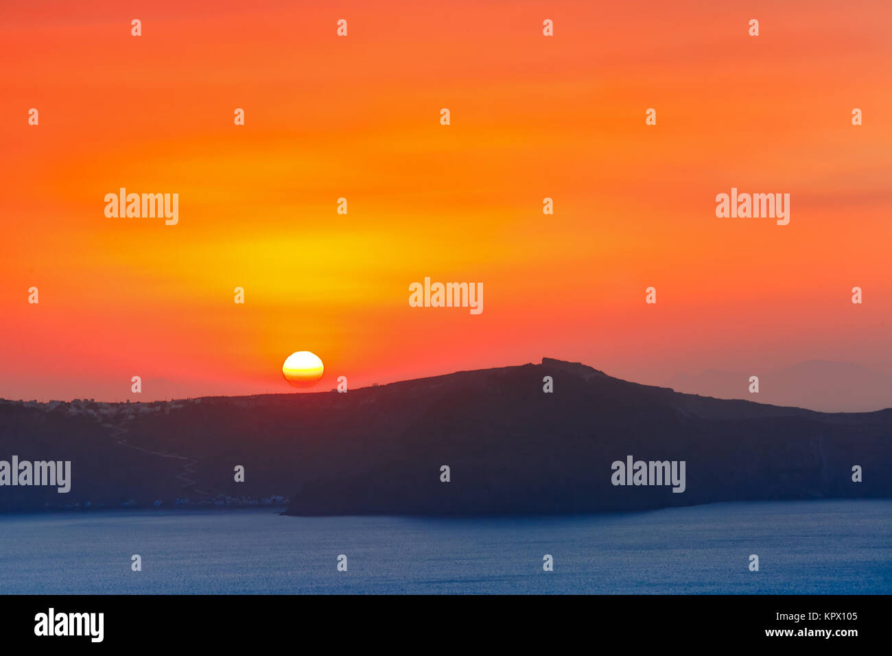 Fira at sunset, Santorini, Greece Stock Photo - Alamy