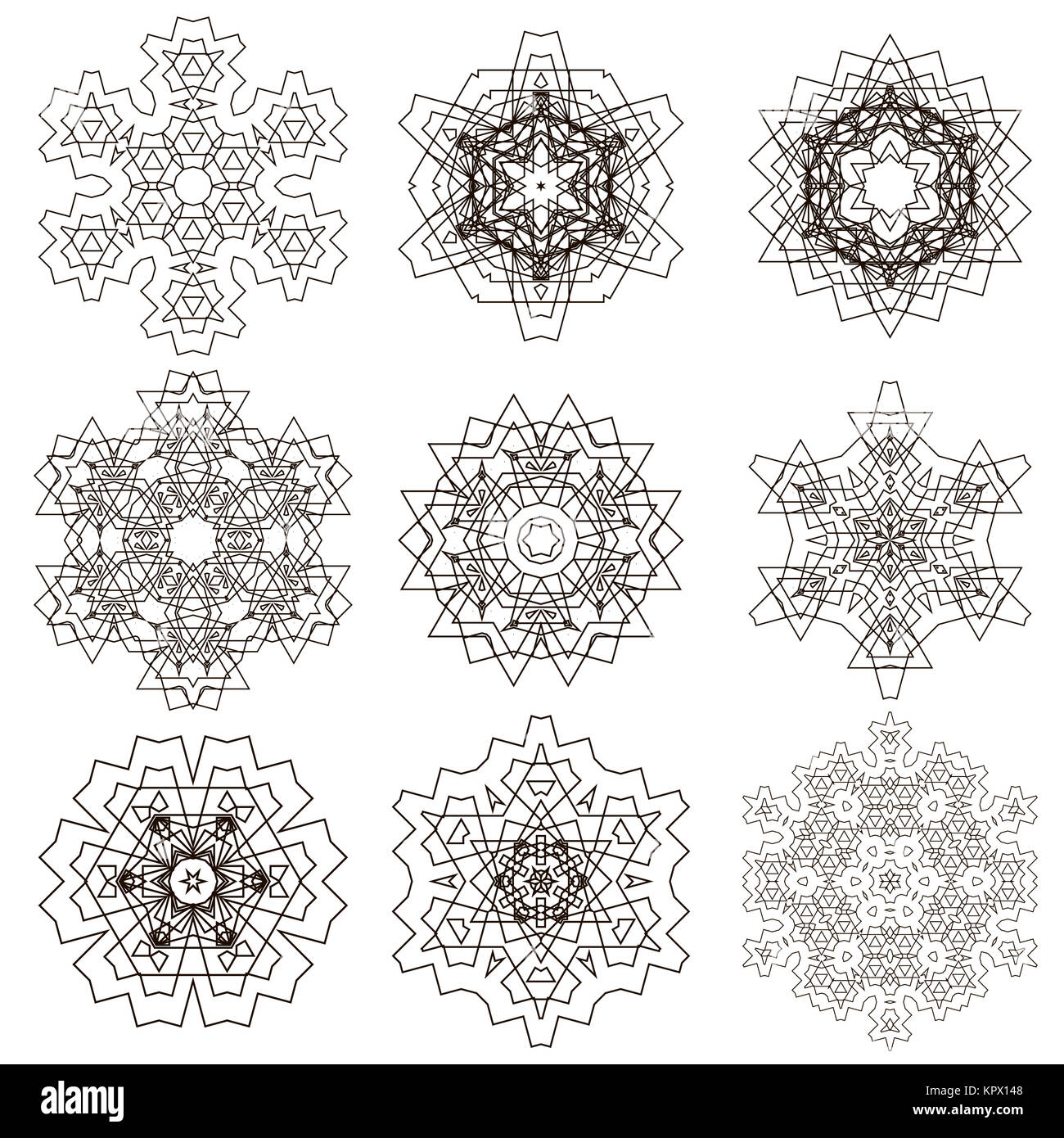 Round Geometric Ornaments Set Stock Photo - Alamy