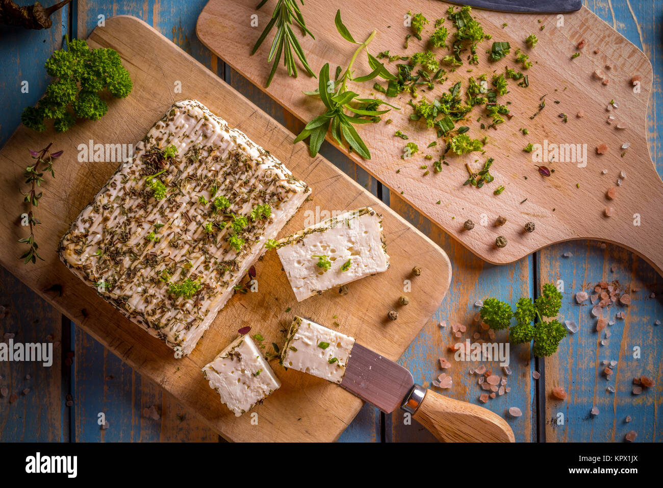 Soft goat cheese Stock Photo - Alamy