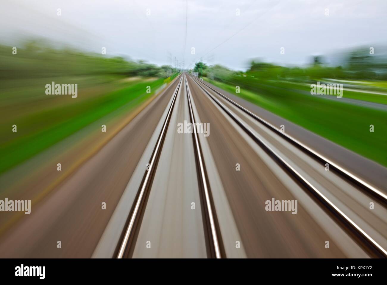 Railway tracks blur Stock Photo - Alamy
