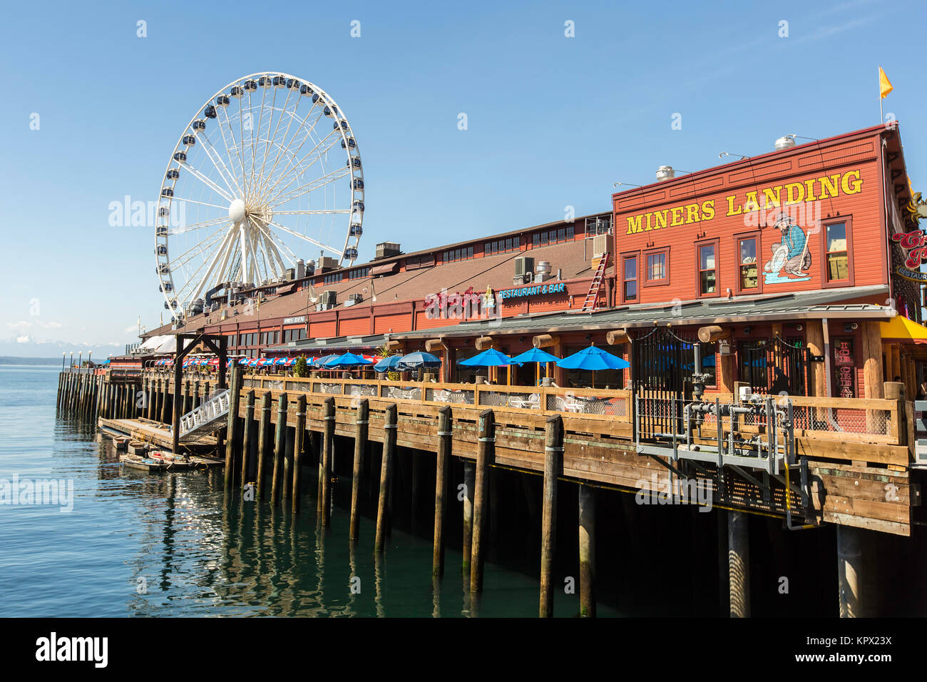 Seattle Waterfront Attractions Stock Photo - Alamy