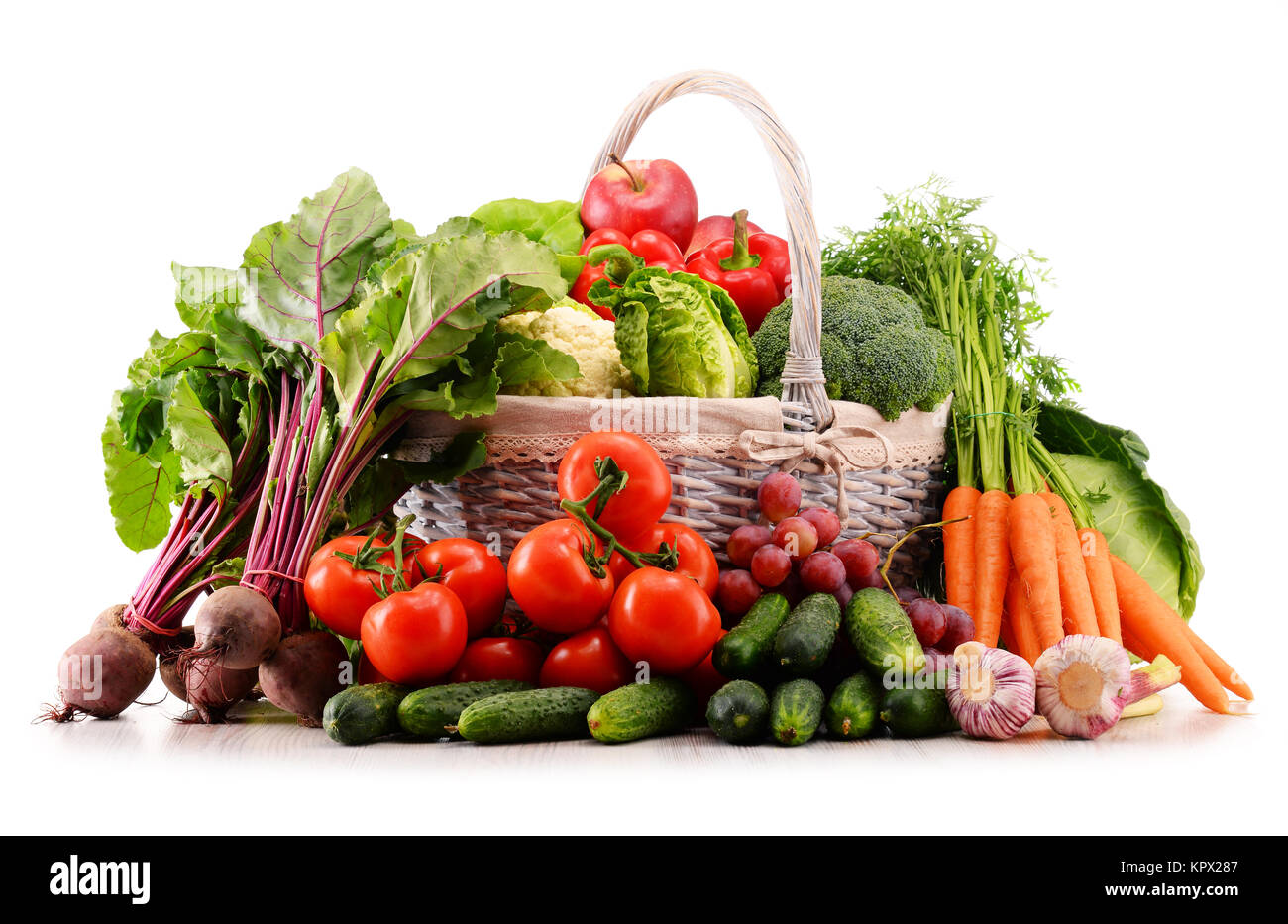 Assorted raw organic vegetables isolated on white Stock Photo - Alamy