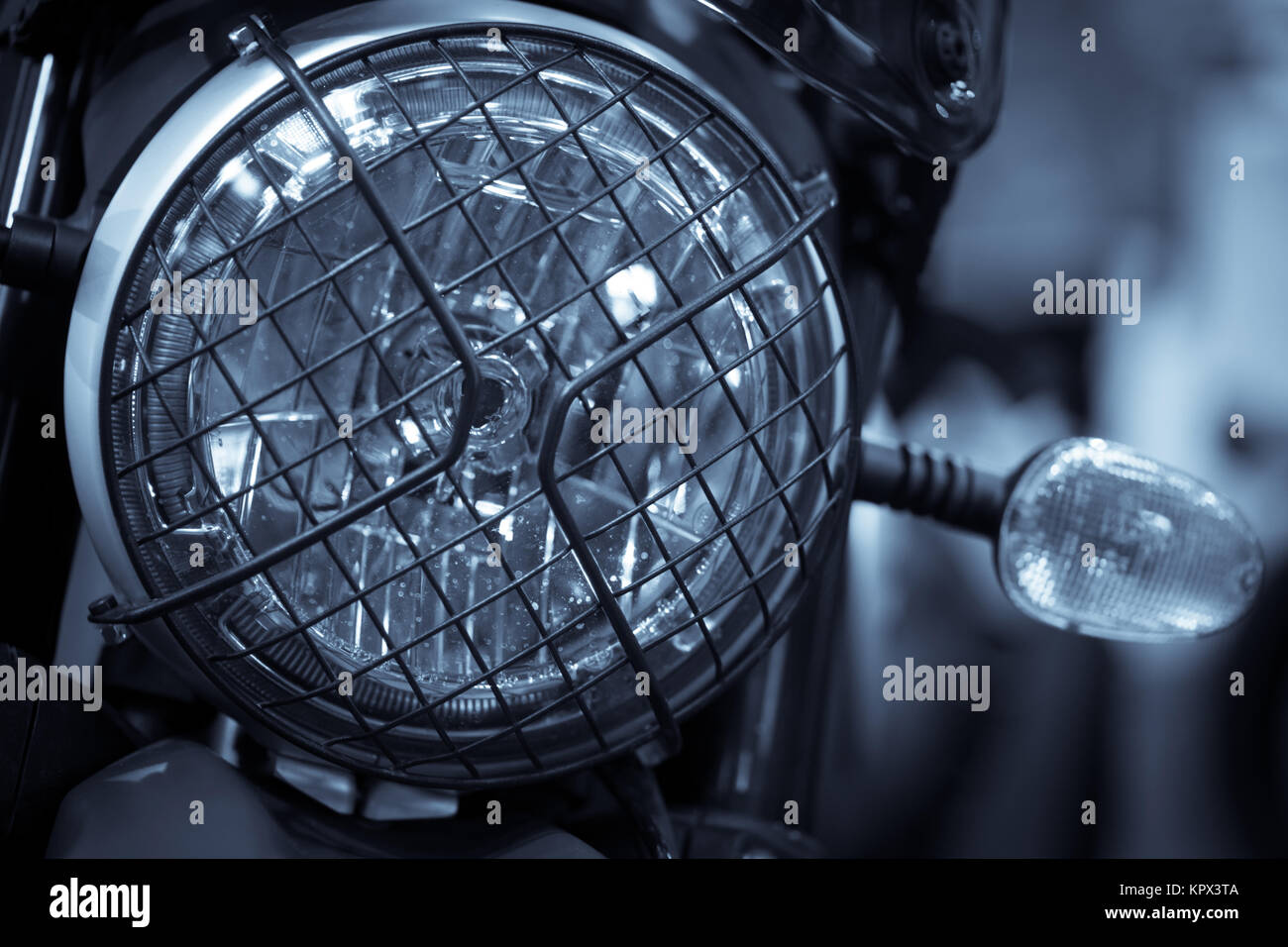 Classic motorcycle headlight Stock Photo - Alamy