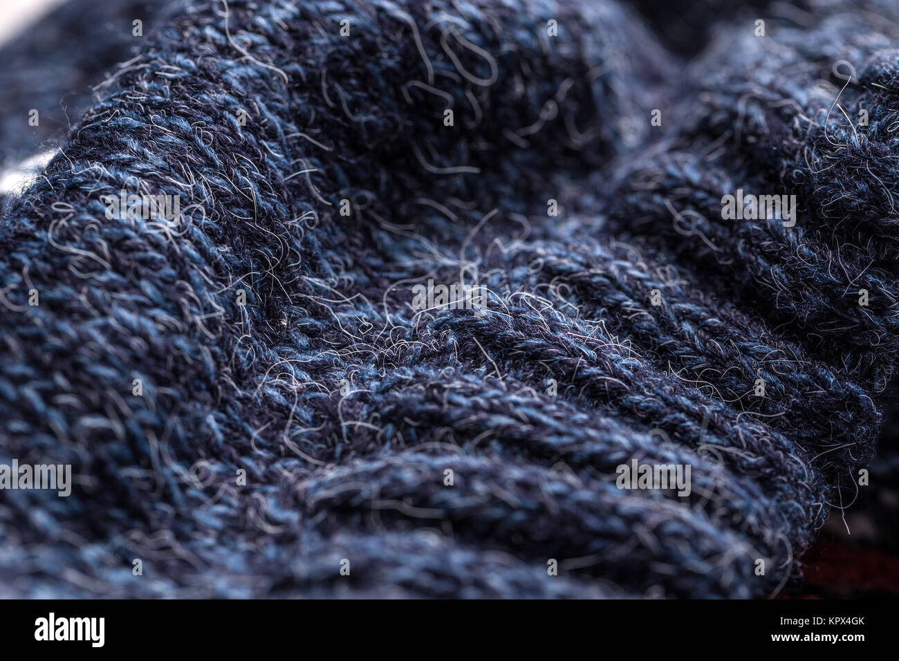 Blue knitted wool Stock Photo - Alamy
