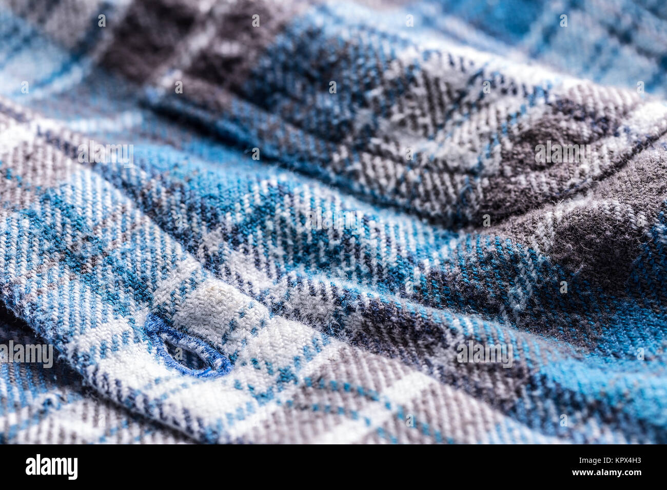 Blue plaid button up style shirt Stock Photo - Alamy