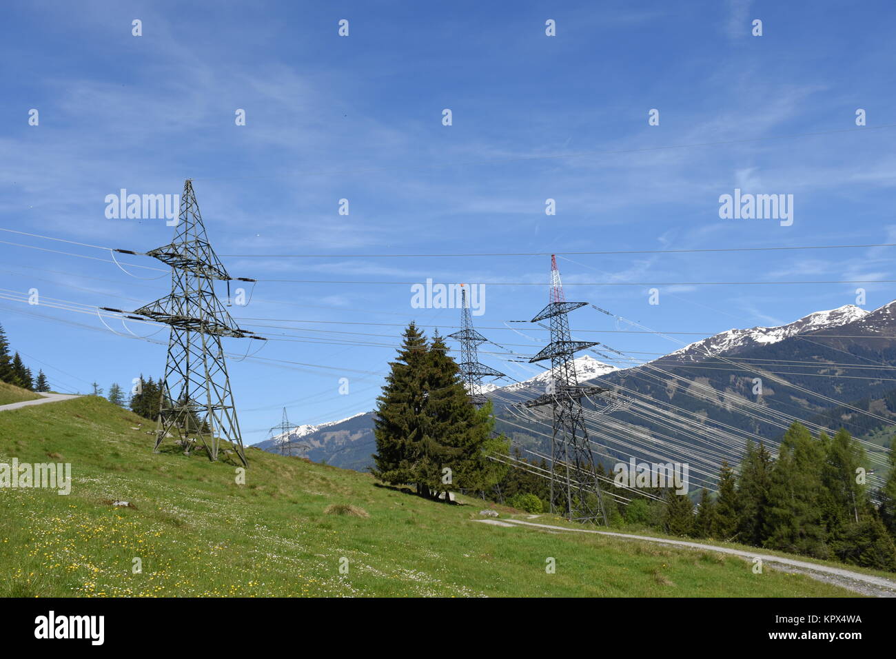 High-voltage power line,high-voltage mast,line,power line,electricity ...