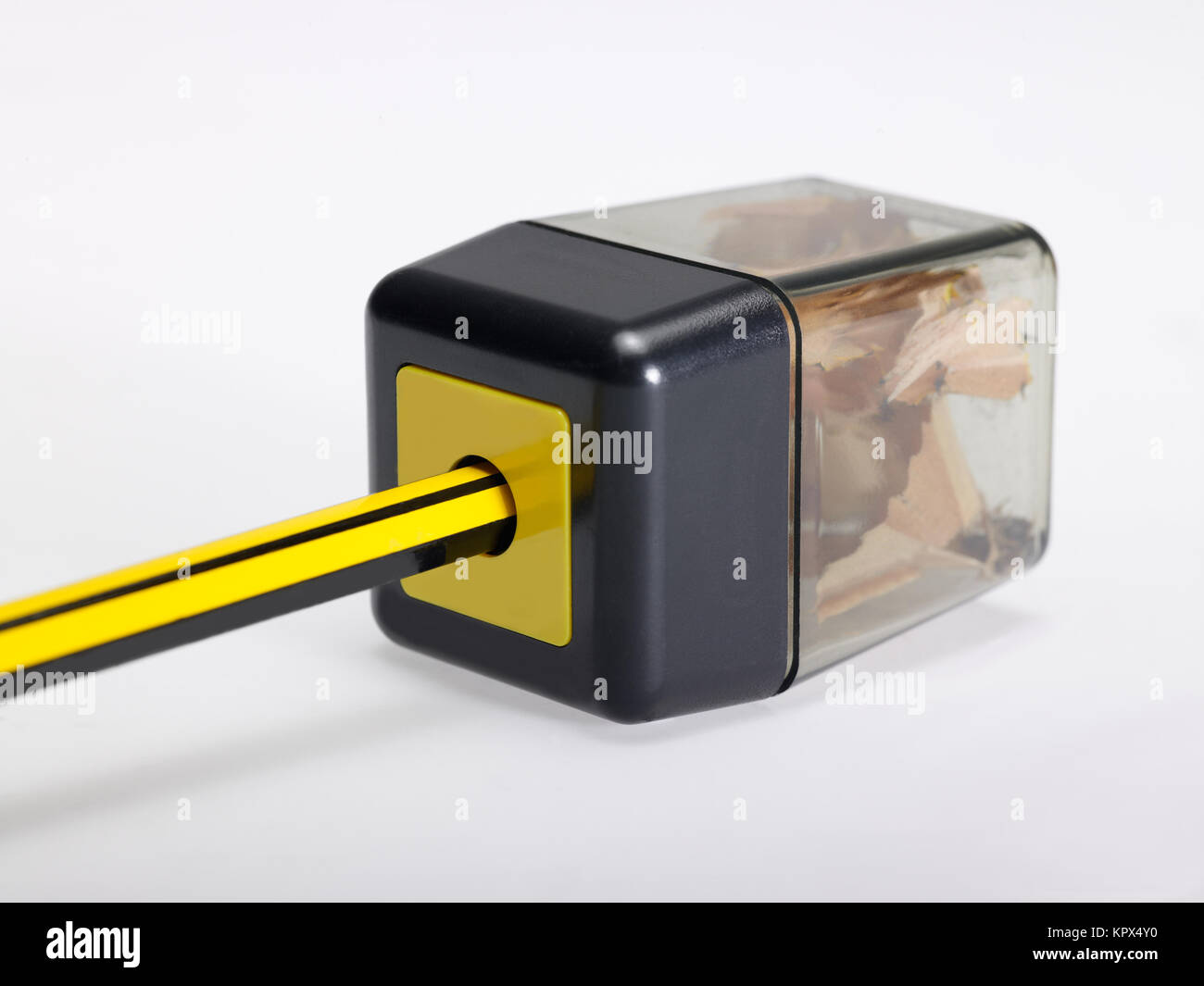 pencil sharpener detail with pencil in light back Stock Photo - Alamy