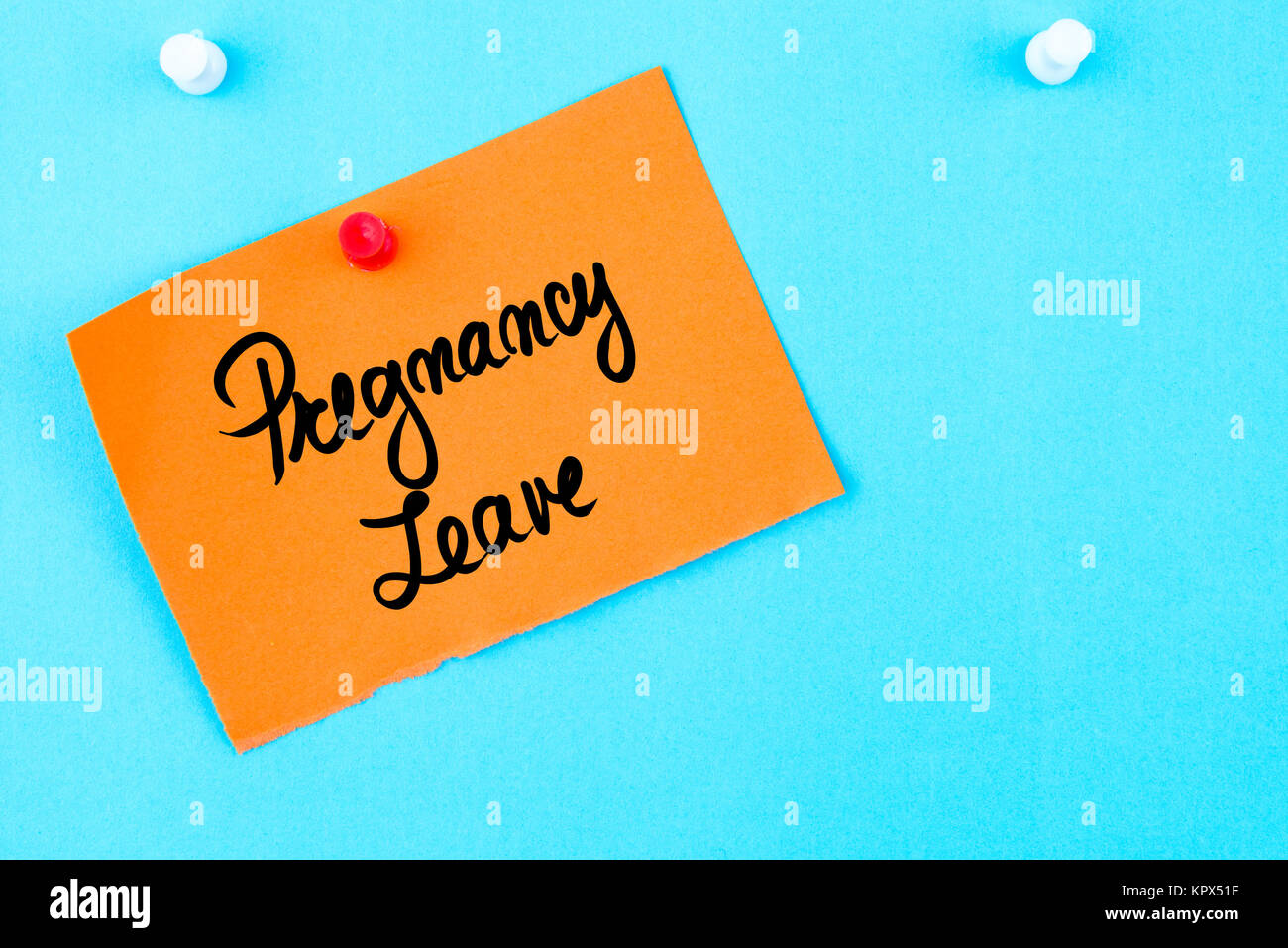 Pregnancy Leave written on orange paper note Stock Photo - Alamy