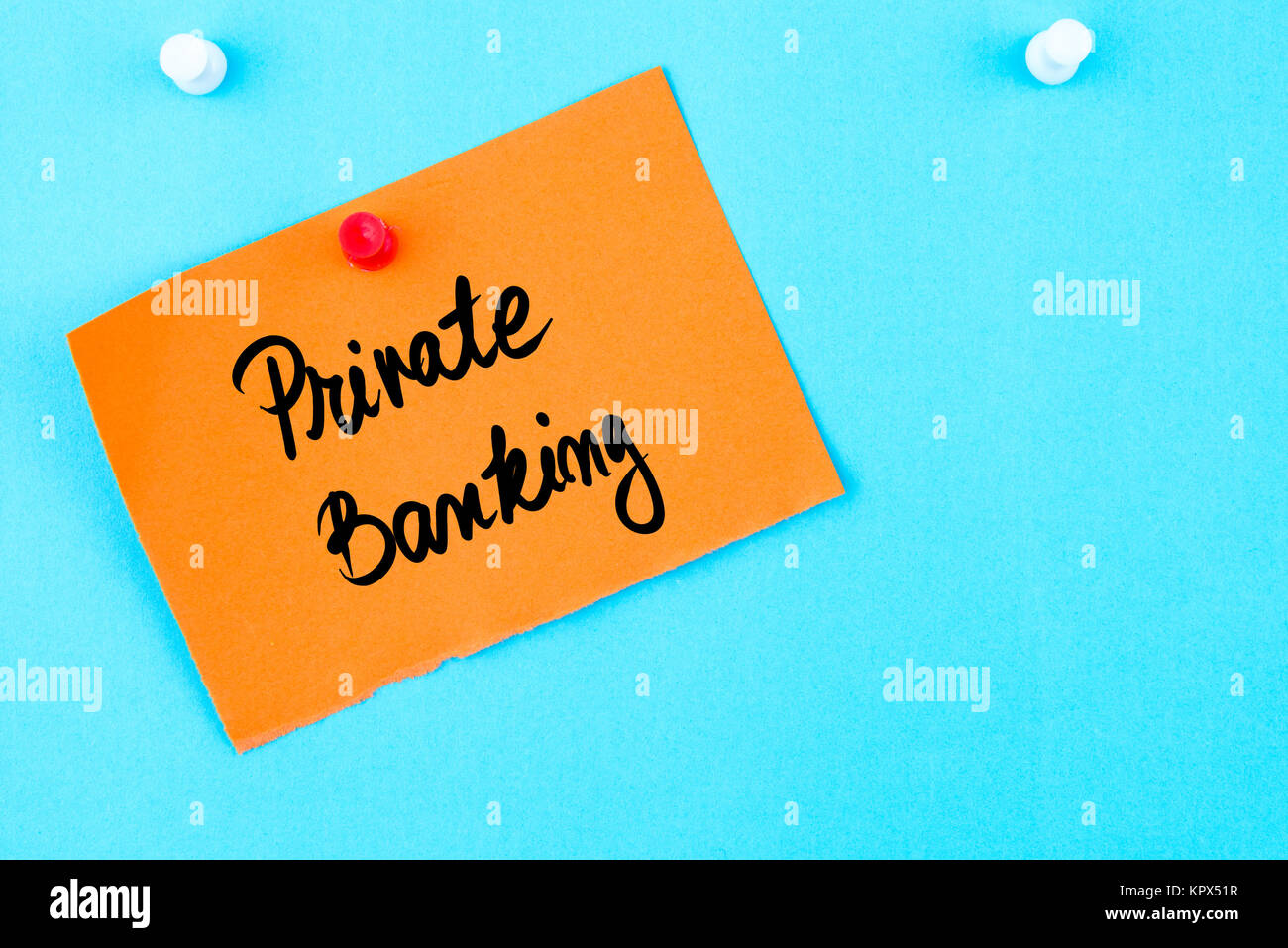 Private Banking written on orange paper note Stock Photo - Alamy
