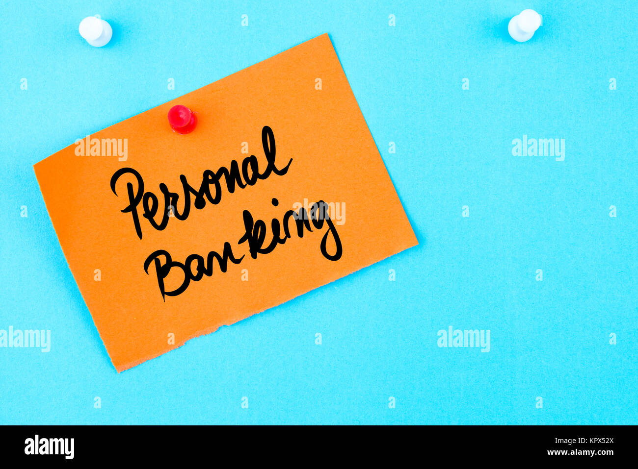 Personal Banking written on orange paper note Stock Photo - Alamy