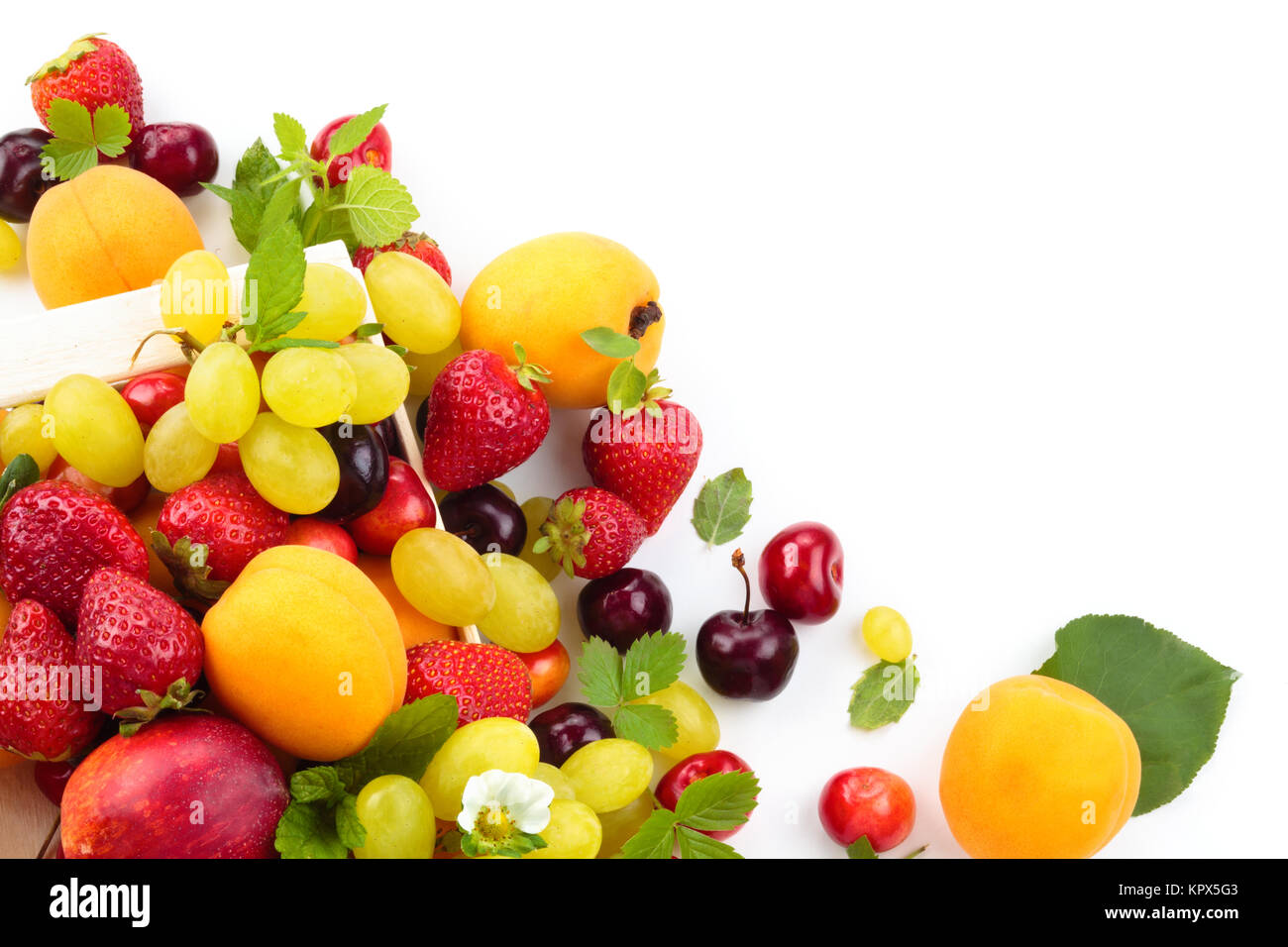 Fresh fruits in box Stock Photo - Alamy