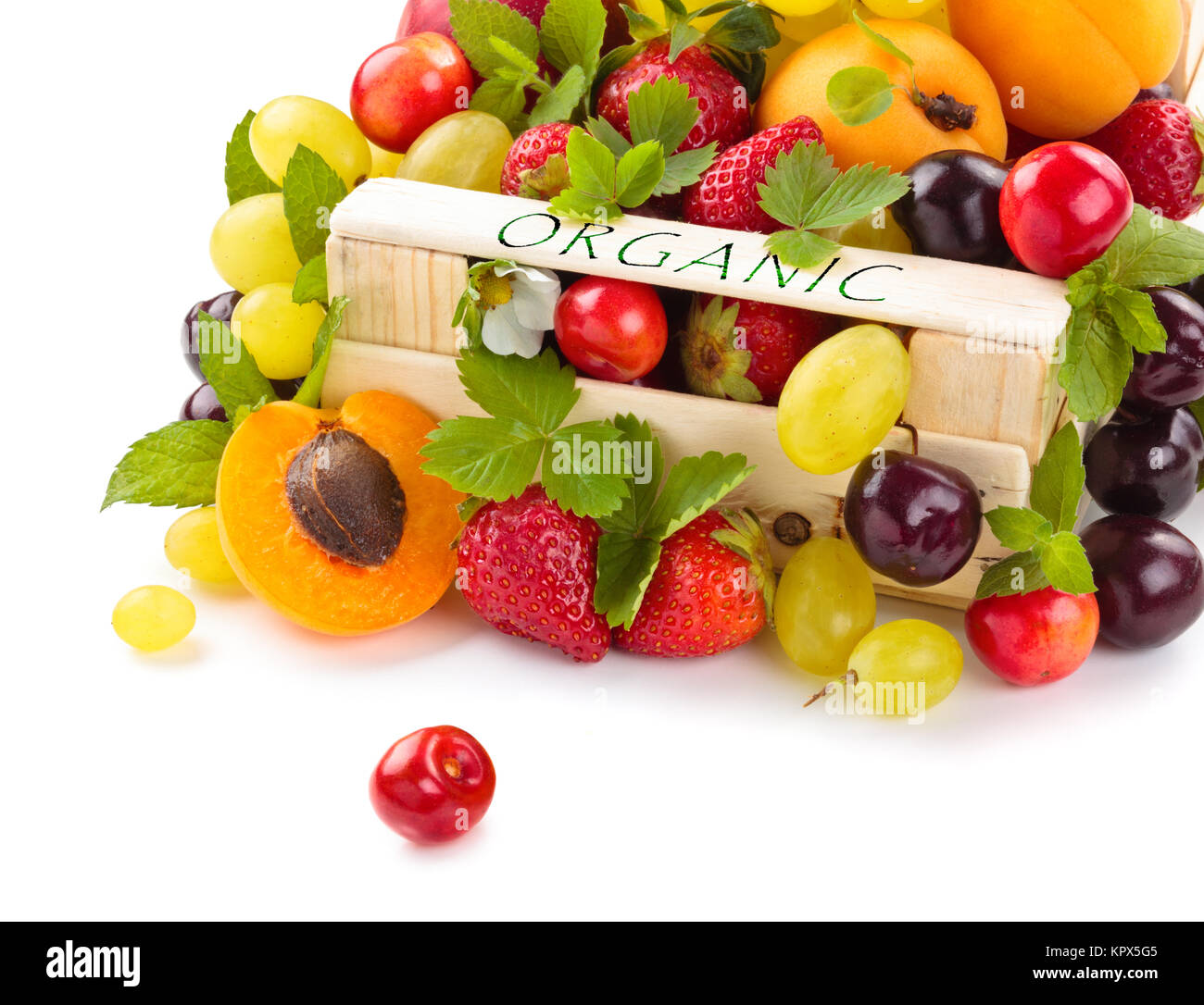 Fresh fruits in box Stock Photo - Alamy