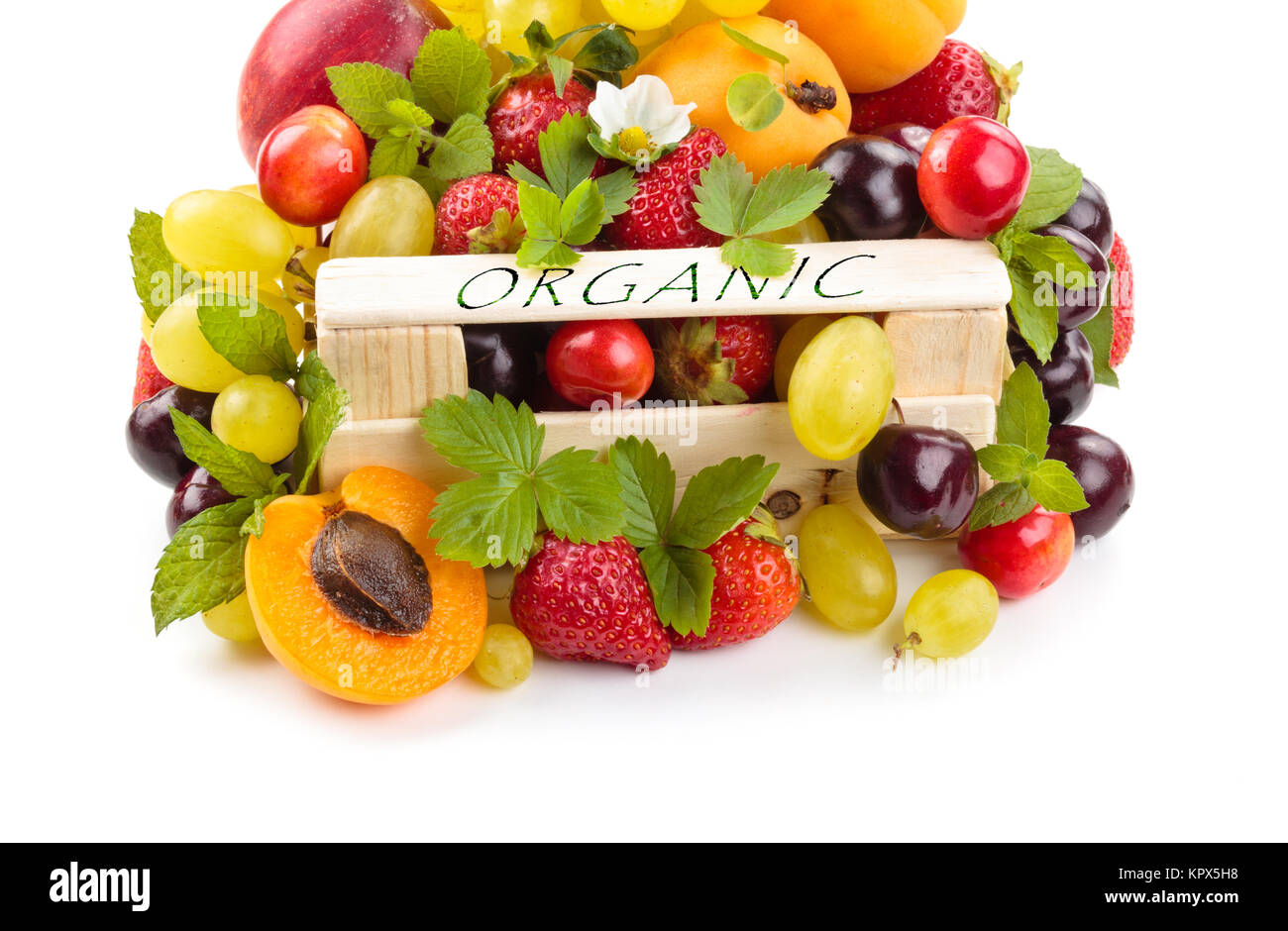 Fresh fruits in box Stock Photo - Alamy