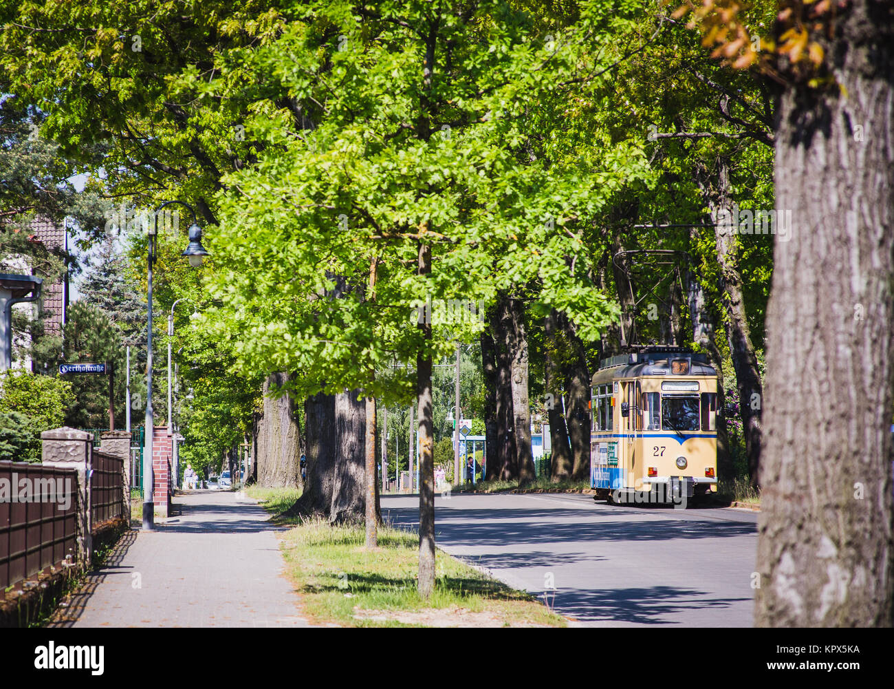 old tram in a german village - Germany Stock Photo - Alamy