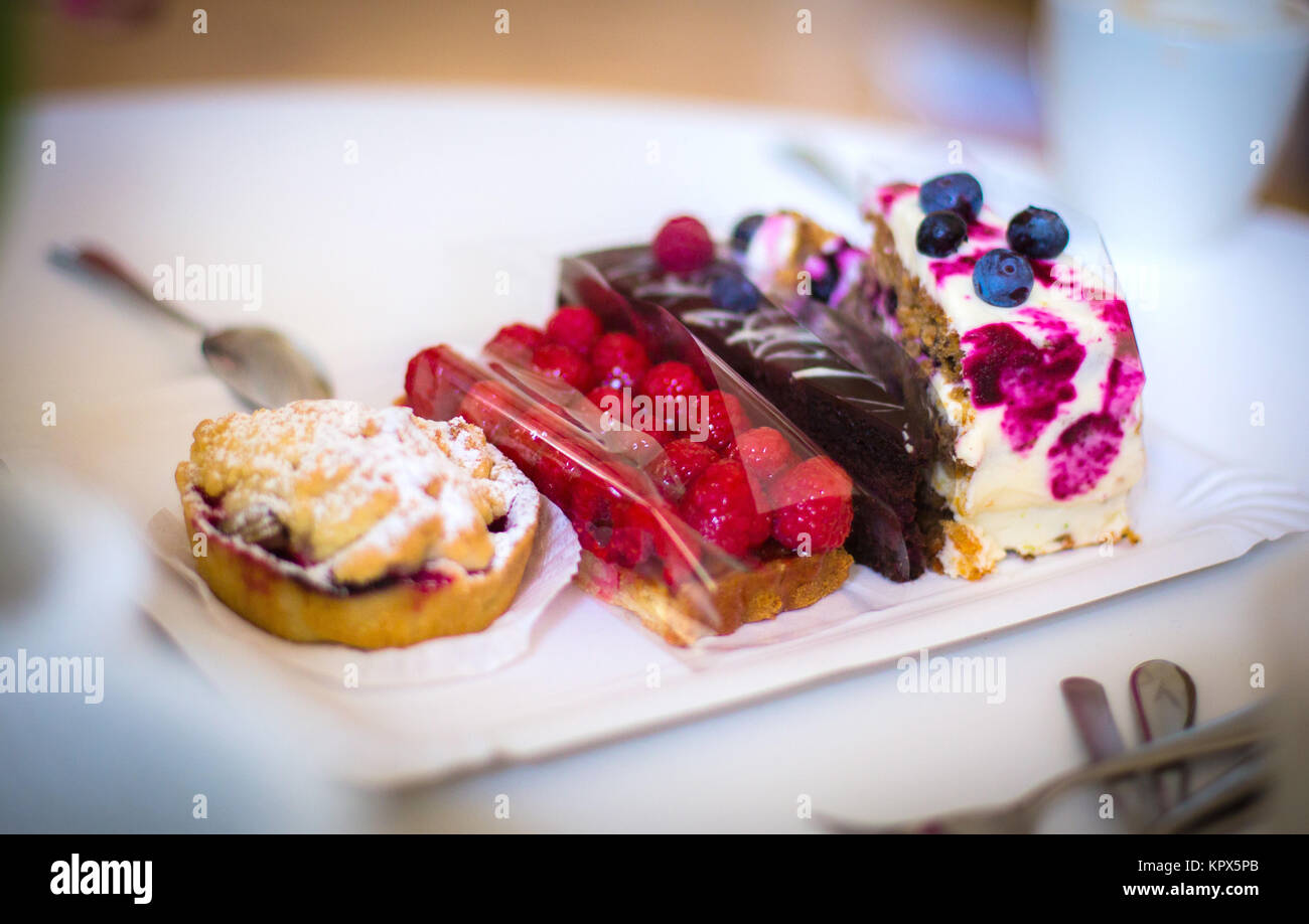 set of different tasty pieces of cakes Stock Photo - Alamy