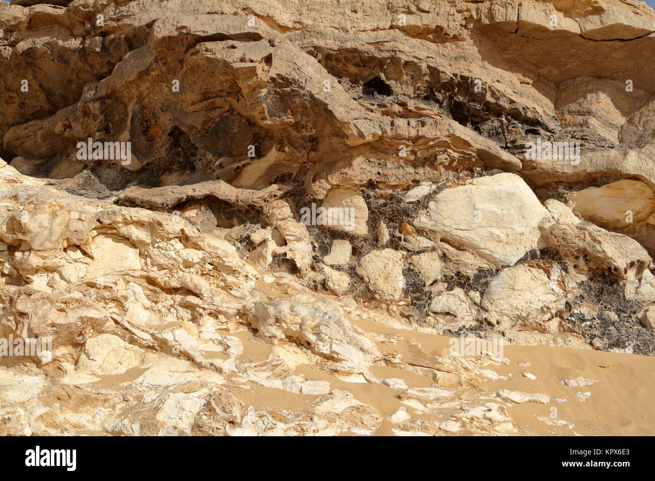 the crystal grotto in the white desert in the sahara of egypt Stock ...