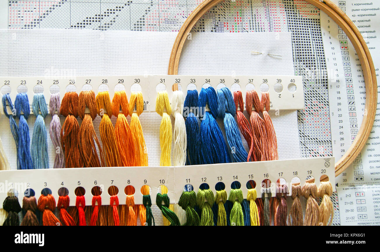 Cross Stitching Set Stock Photo - Alamy