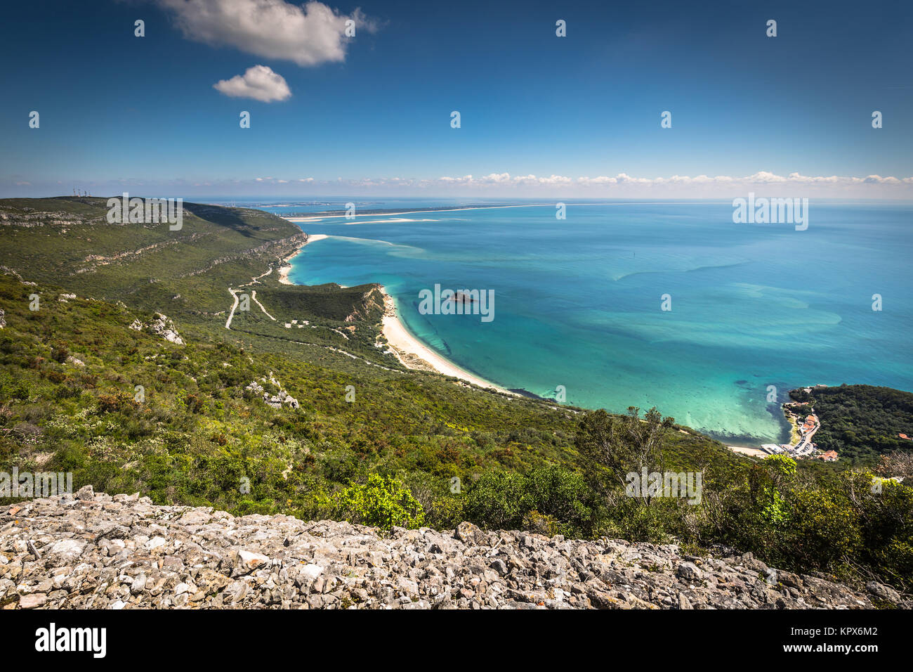 Beautiful landscape view of the National Park Arrabida in Setubal ...