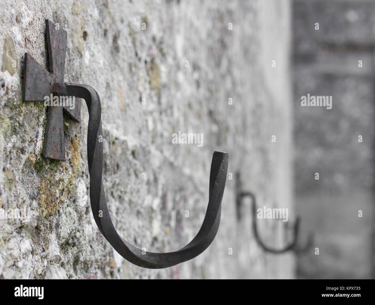 Wrought iron hooks hi-res stock photography and images - Alamy
