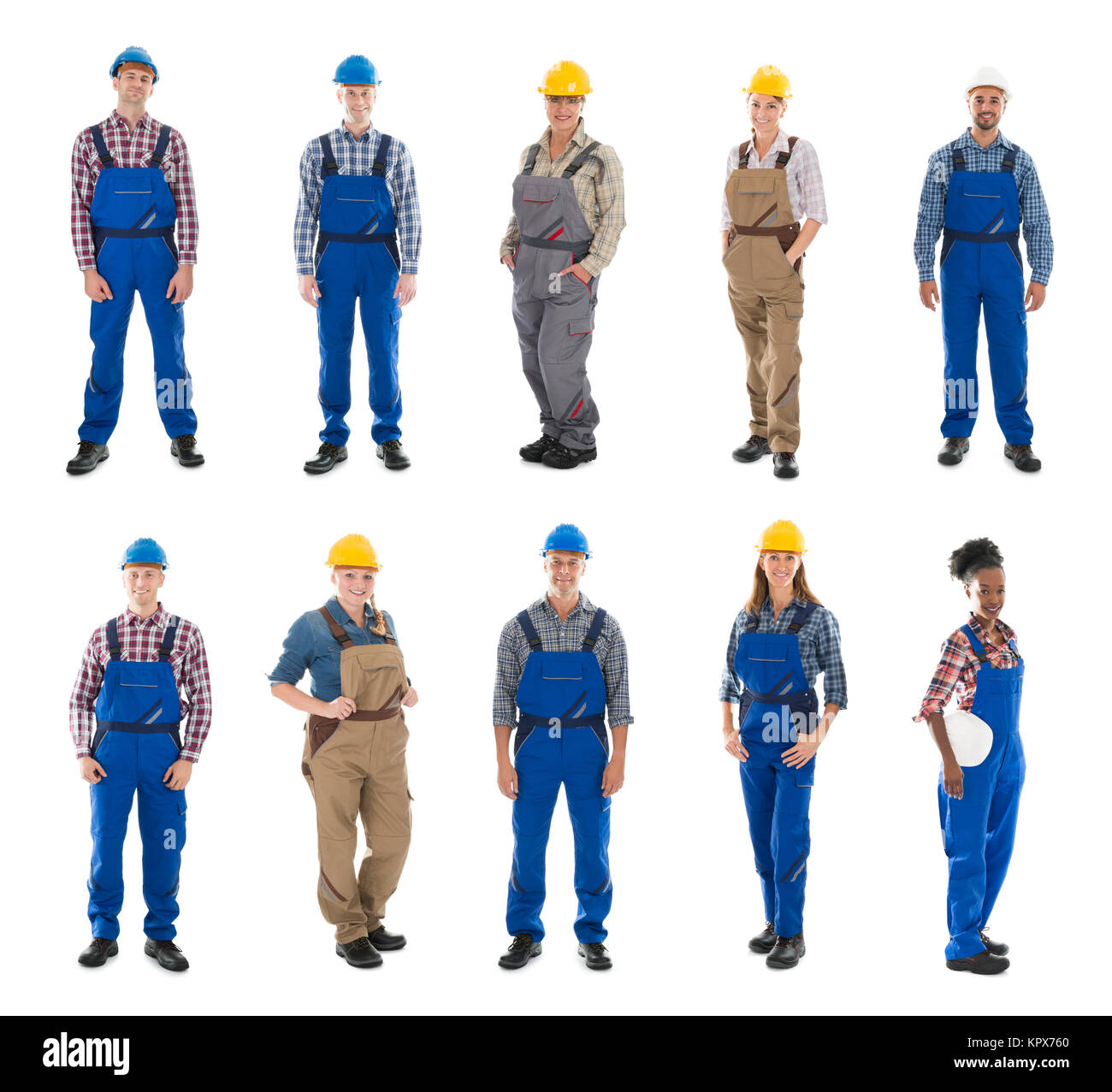Diverse group of construction workers Cut Out Stock Images & Pictures ...