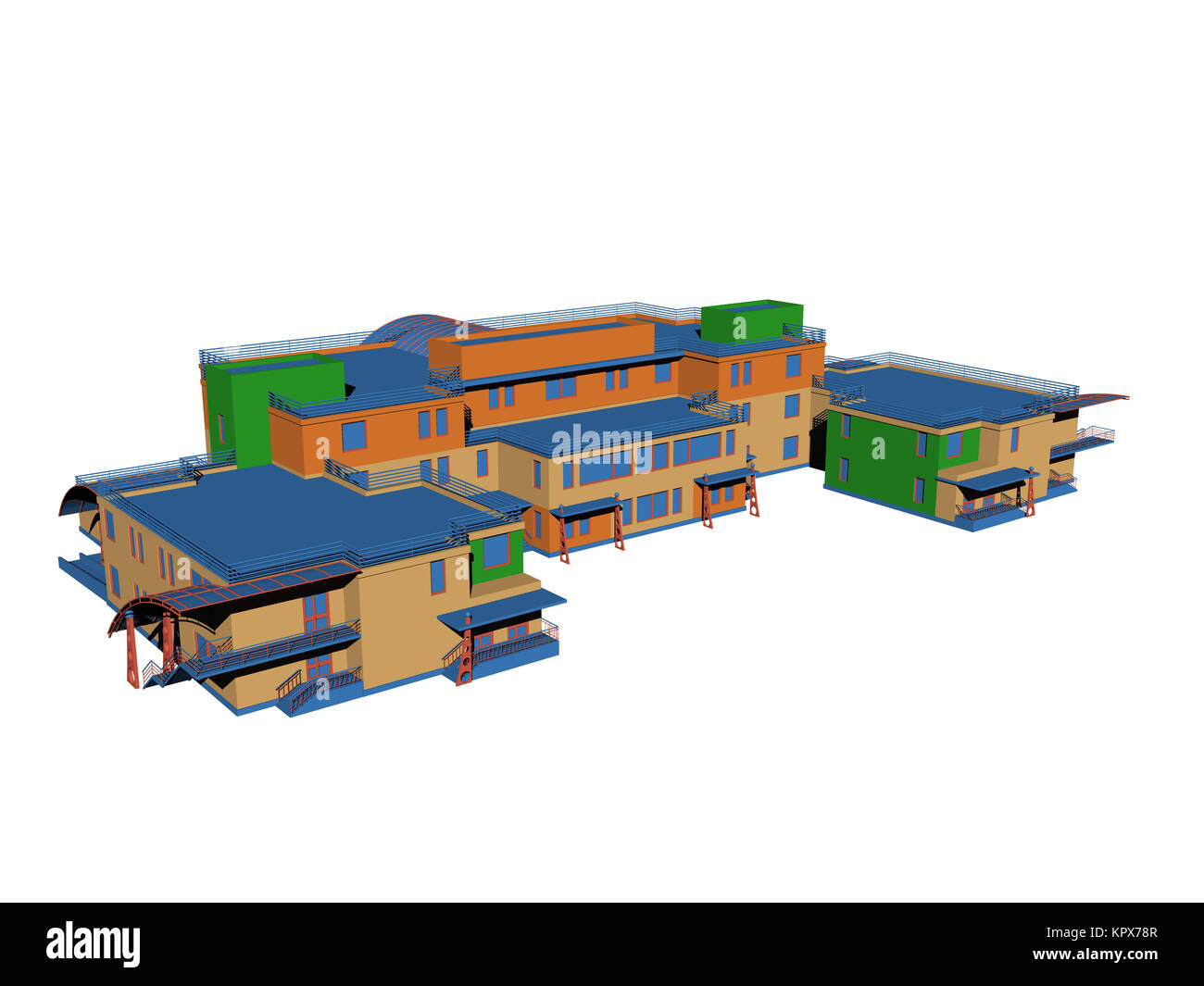 Complex of houses Cut Out Stock Images & Pictures - Alamy