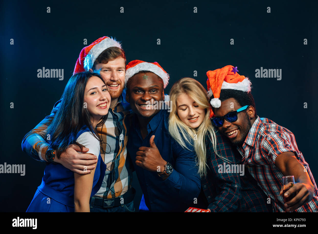Celebrating New Year together Stock Photo - Alamy