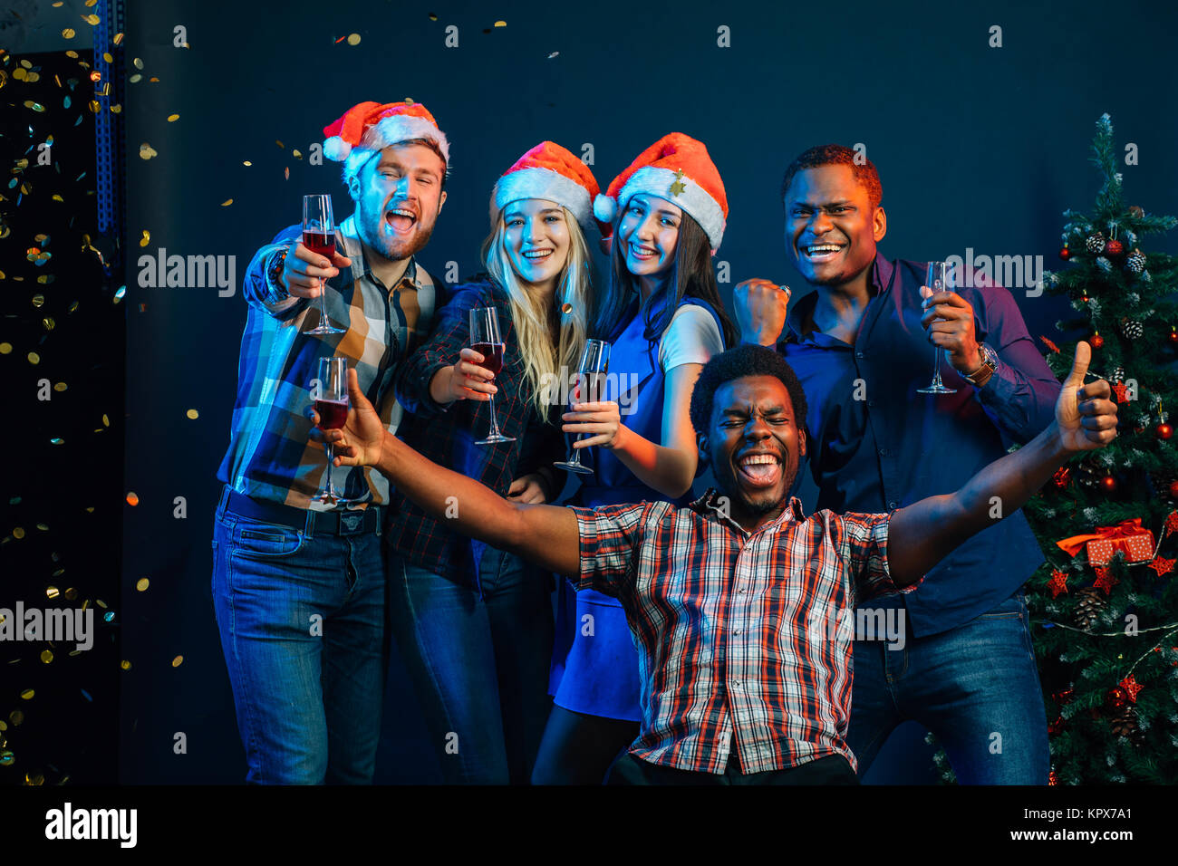 Celebrating New Year together Stock Photo - Alamy