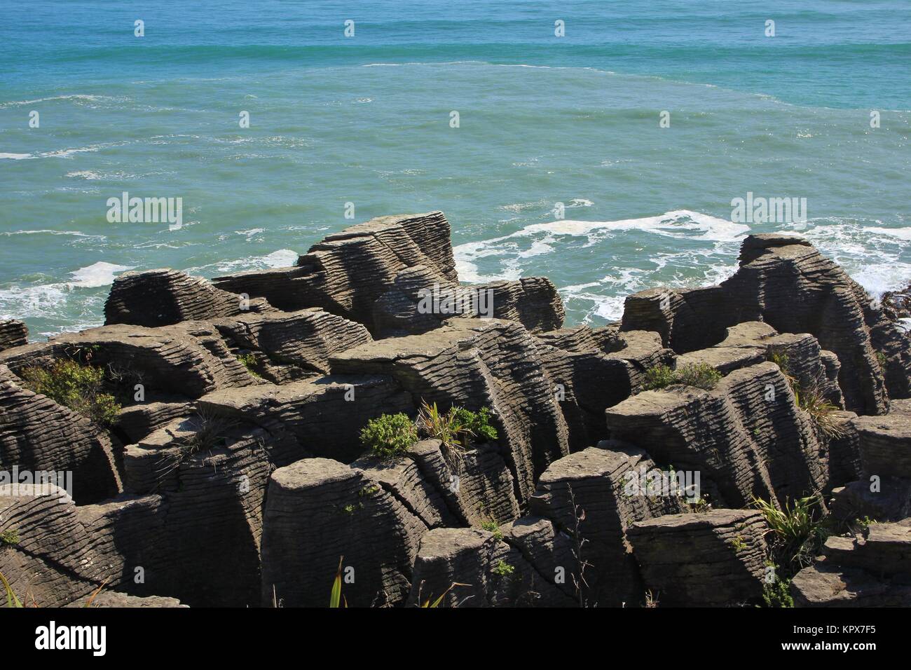 Pancake Rocks, rock formations in Punakaiki Stock Photo - Alamy